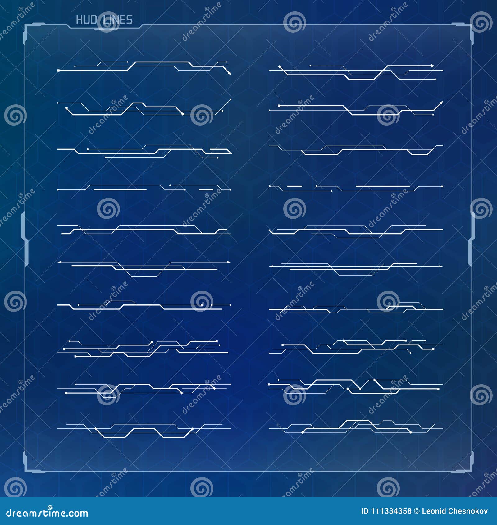 Sci-fi Futuristic Design Abstract Lines Set Stock Vector - Illustration ...