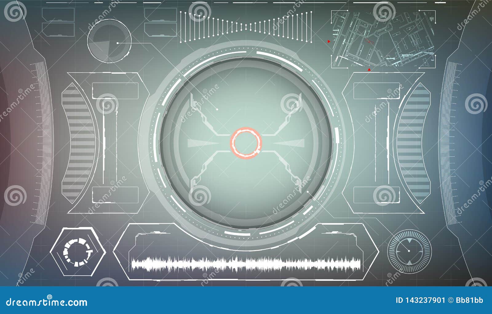 Sci-Fi Futuristic Glowing HUD Display. Vitrual Reality Technology ...