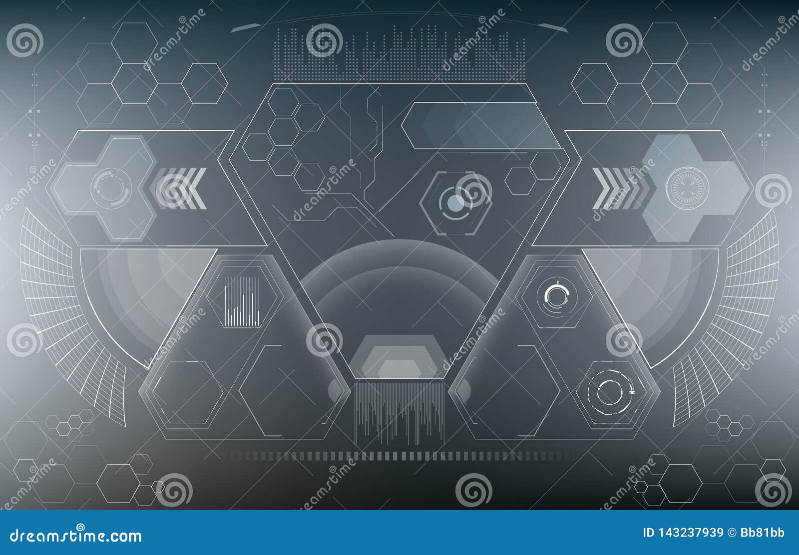 Sci-Fi Futuristic Glowing HUD Display. Vitrual Reality Technology ...