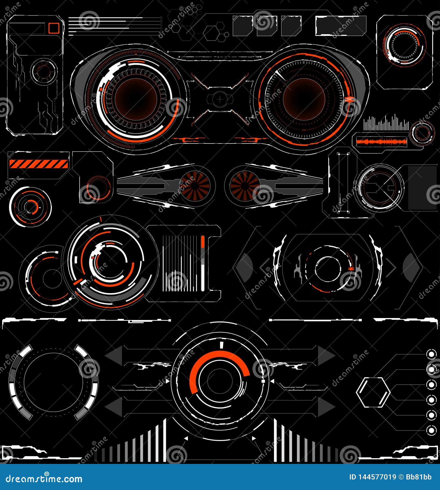 Sci-Fi Futuristic Glowing HUD Display. Vitrual Reality Technology ...