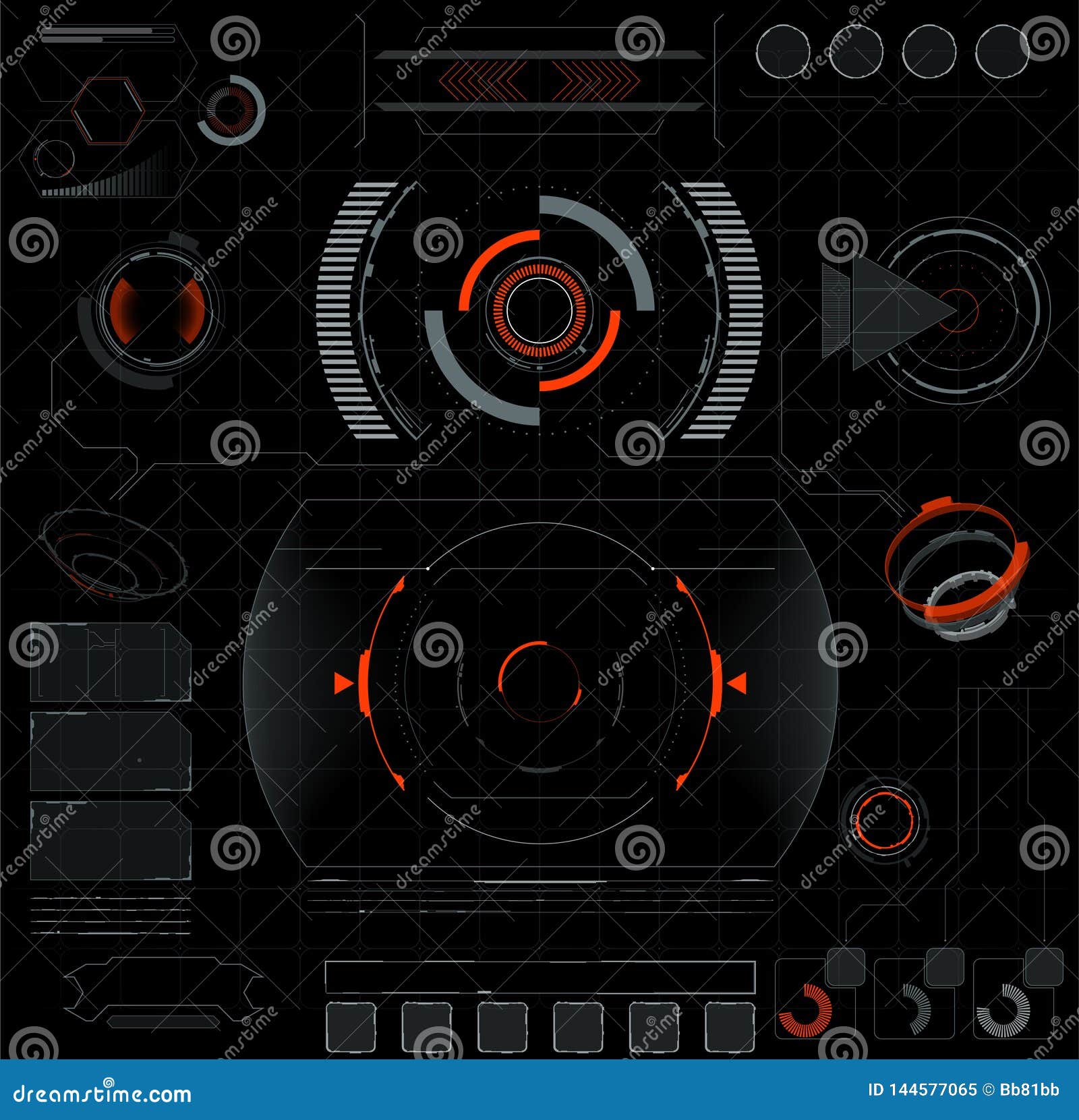 Sci-Fi Futuristic Glowing HUD Display. Vitrual Reality Technology ...