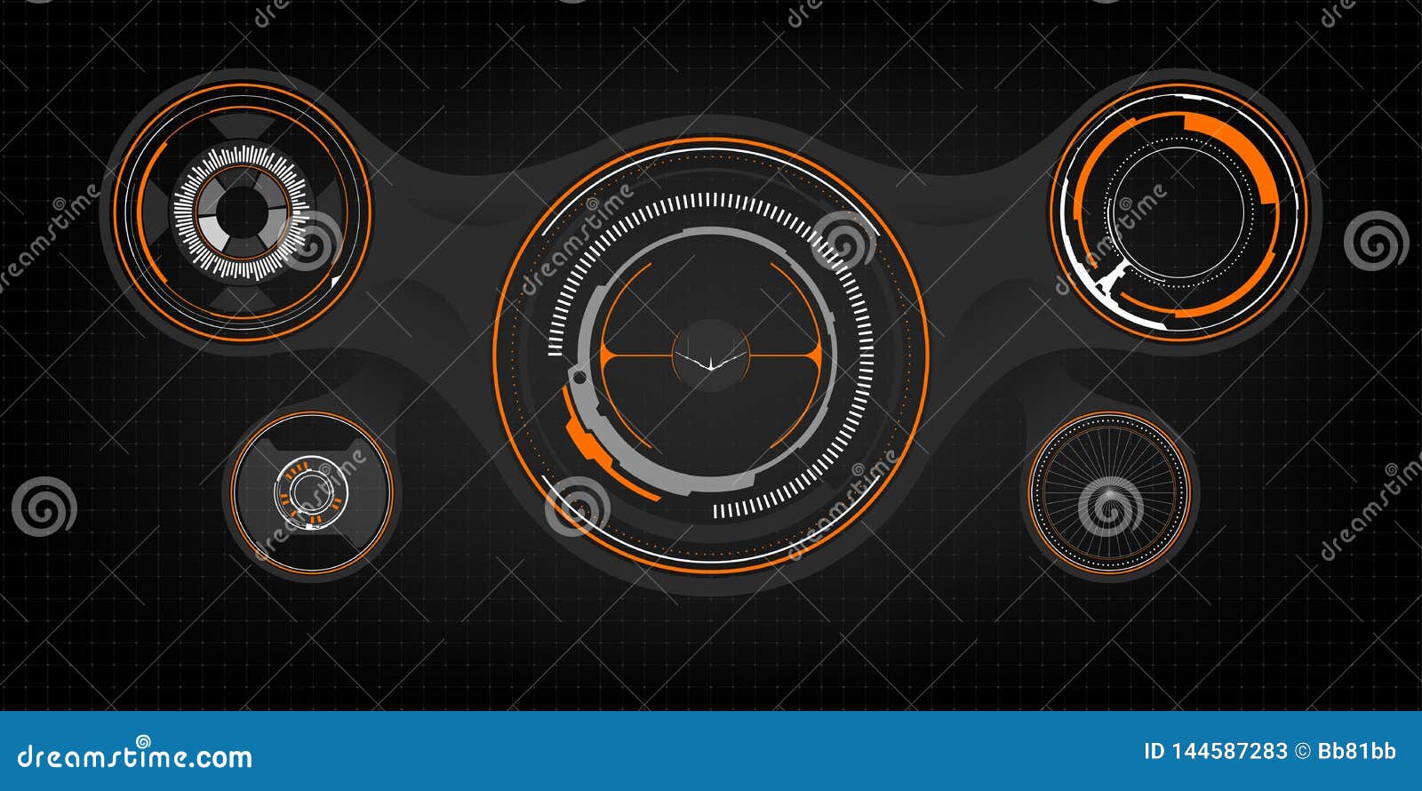 Sci-Fi Futuristic Glowing HUD Display. Vitrual Reality Technology ...