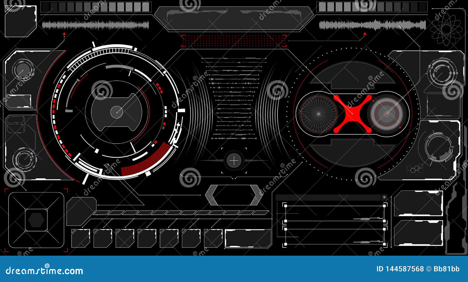 Sci-Fi Futuristic Glowing HUD Display. Vitrual Reality Technology ...