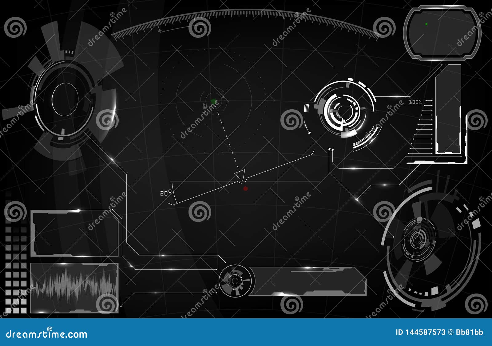 Sci-Fi Futuristic Glowing HUD Display. Vitrual Reality Technology ...