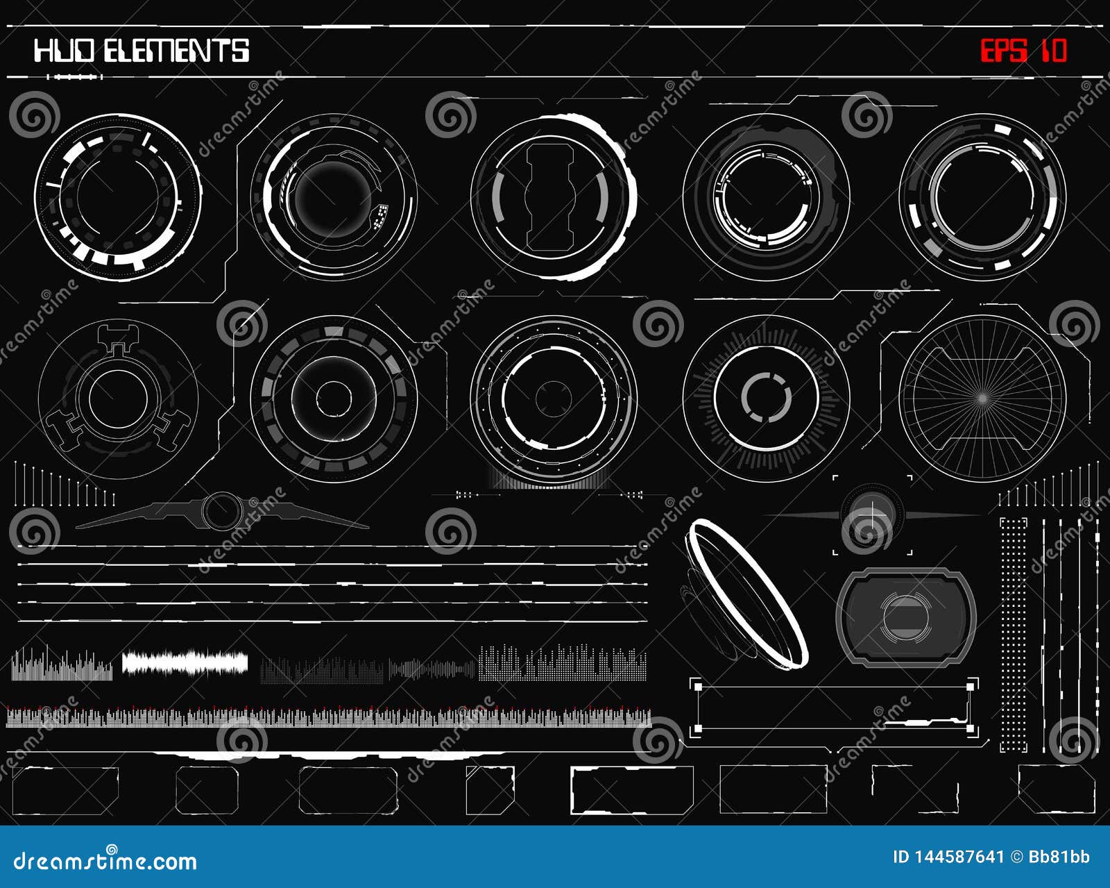 Sci-Fi Futuristic Glowing HUD Display. Vitrual Reality Technology ...