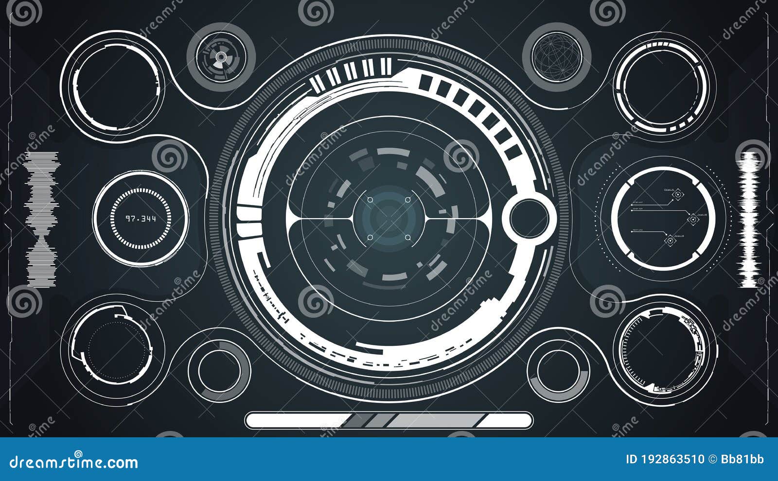 Sci-Fi Futuristic Glowing HUD Display. Vitrual Reality Technology ...