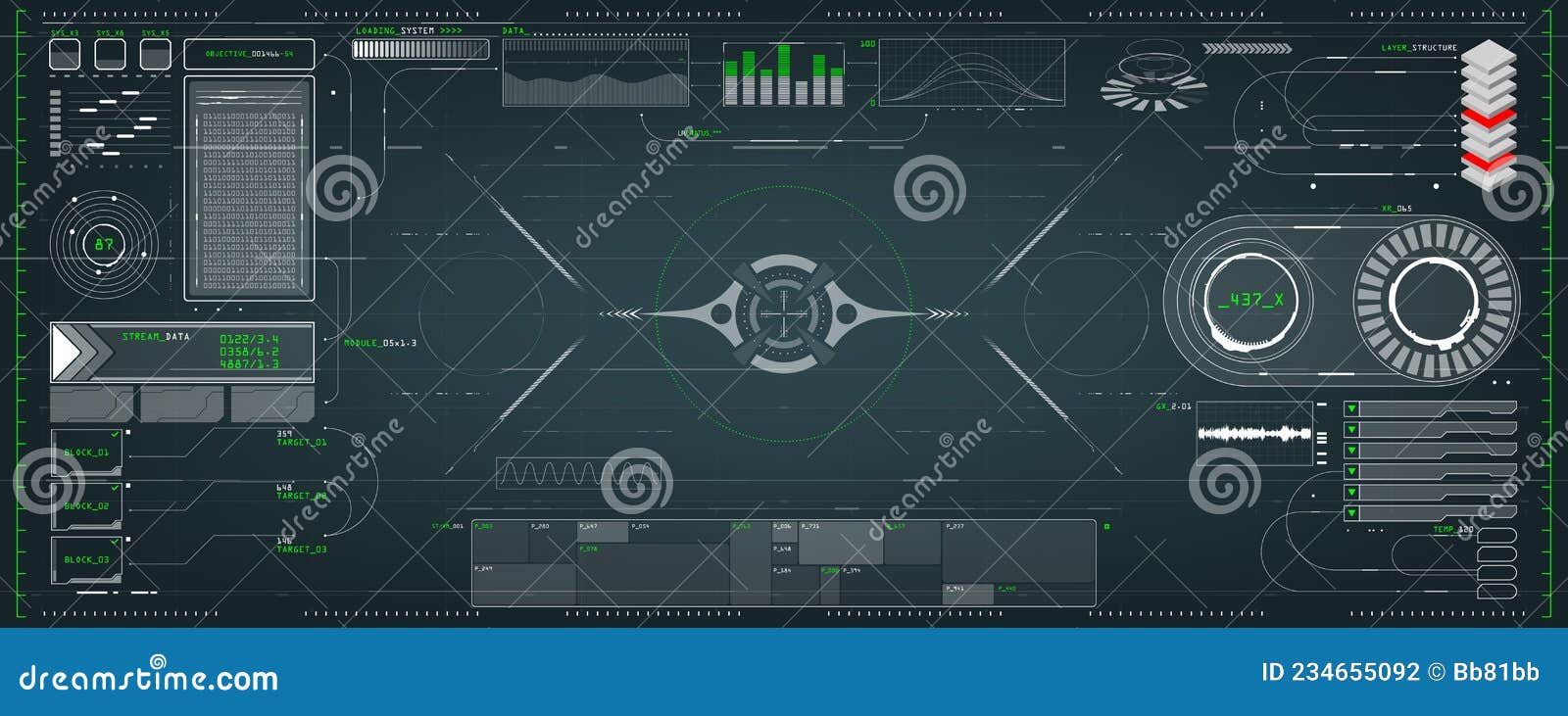 Sci-Fi Futuristic Glowing HUD Display. Vitrual Reality Technology ...