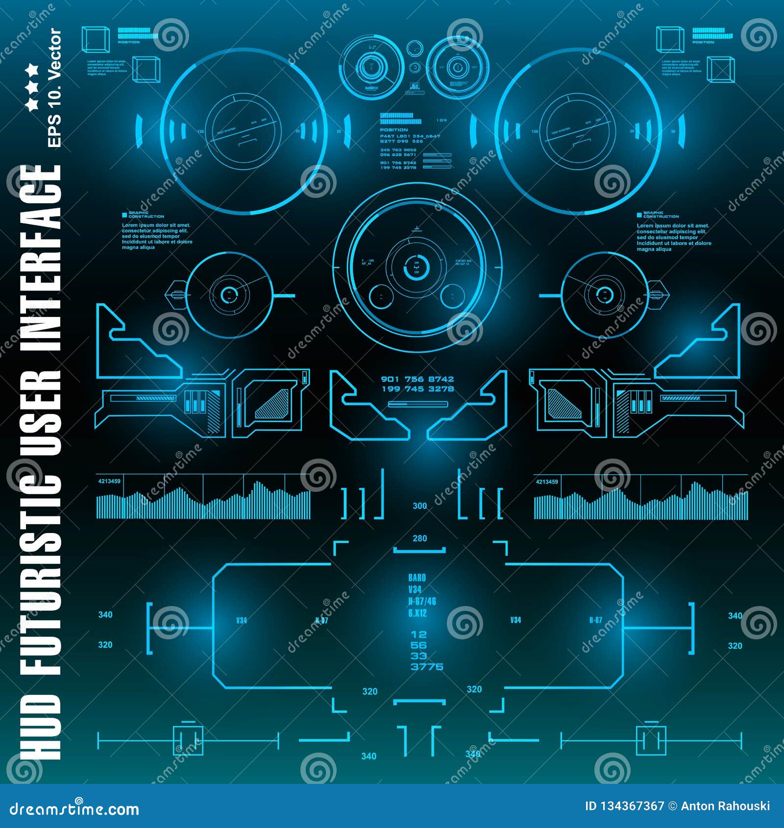 Sci-fi Futuristic Hud Dashboard Display Virtual Reality Technology ...