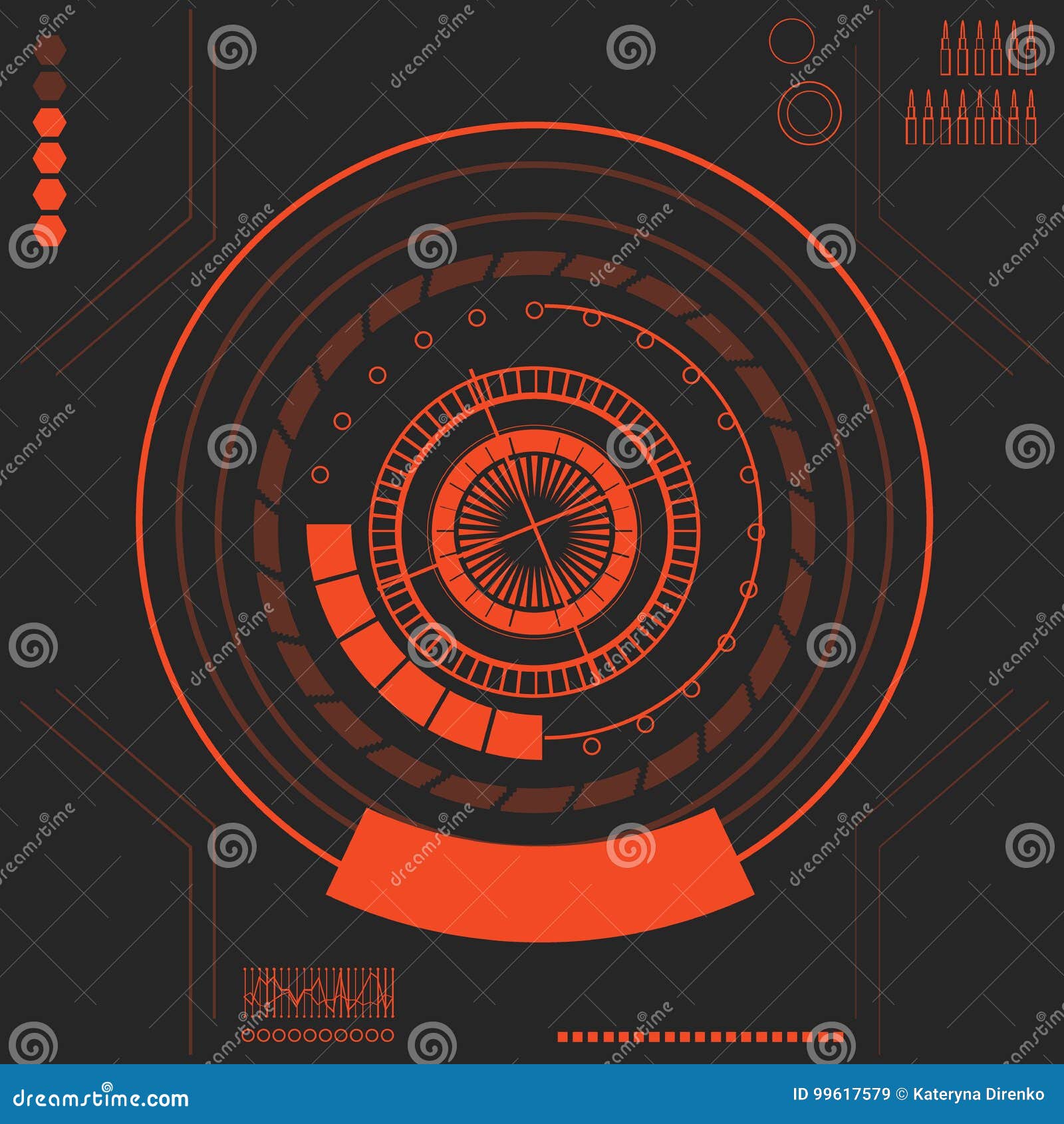 Sci Fi Futuristic User Interface Hud Vector Illustration Stock Vector Illustration Of Game