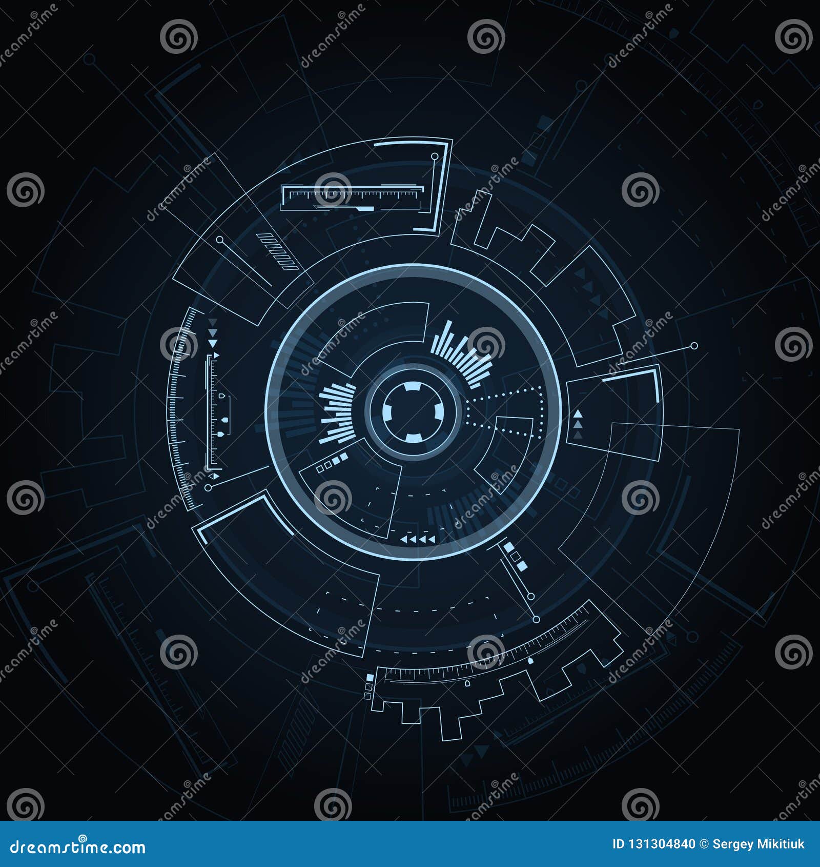 Sci Fi Futuristic User Interface Stock Vector - Illustration of space ...