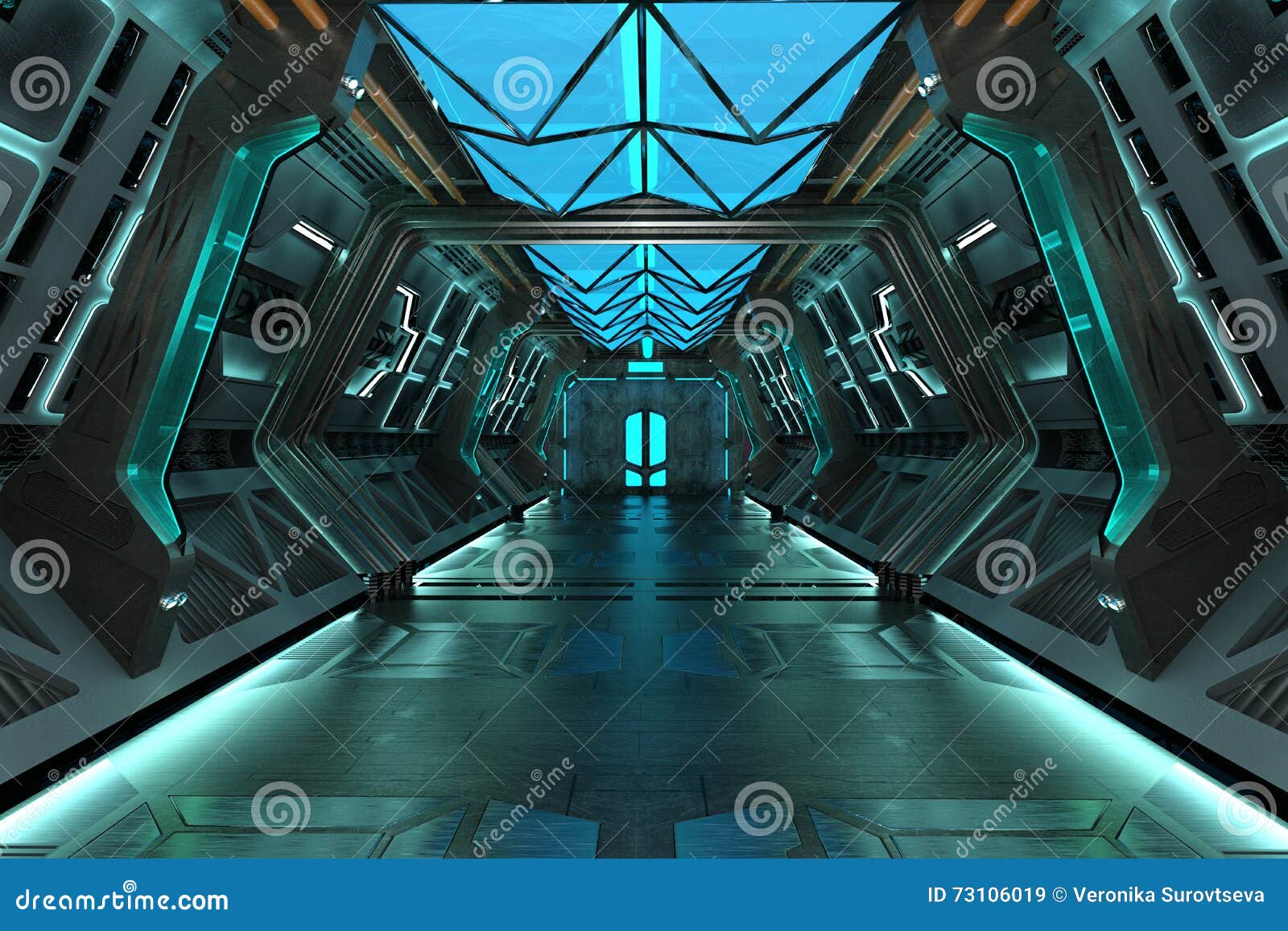 Blue Corridor In The Squares Pop Art Retro Comic Background Vector ...