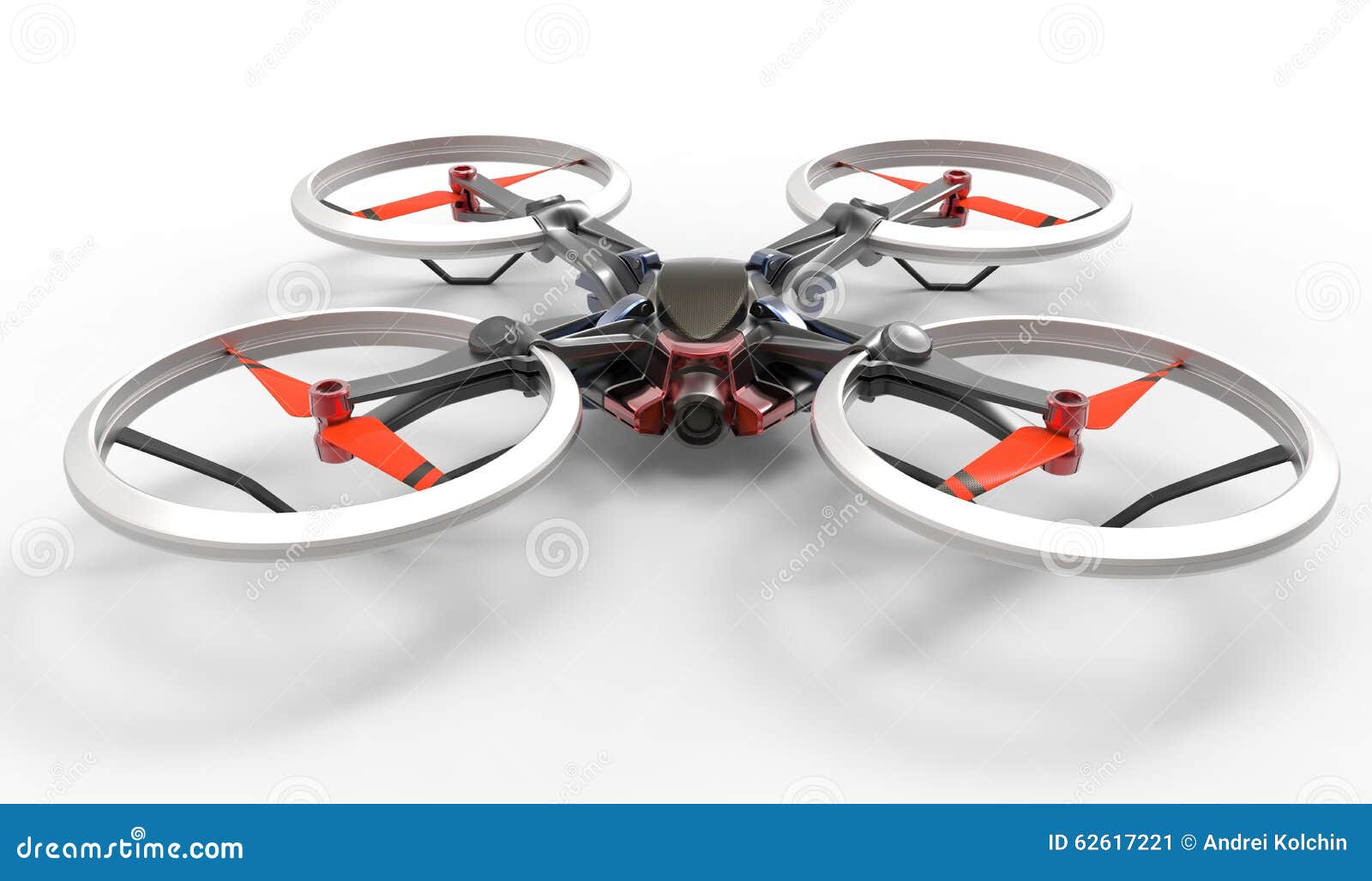 Sci-fi Hi Tech Drone Quadcopter with Remote Control Stock Illustration ...