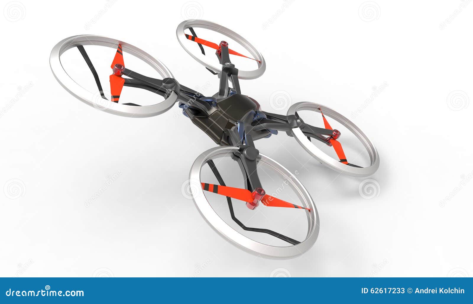 Sci-fi Hi Tech Drone Quadcopter with Remote Control Stock Illustration ...