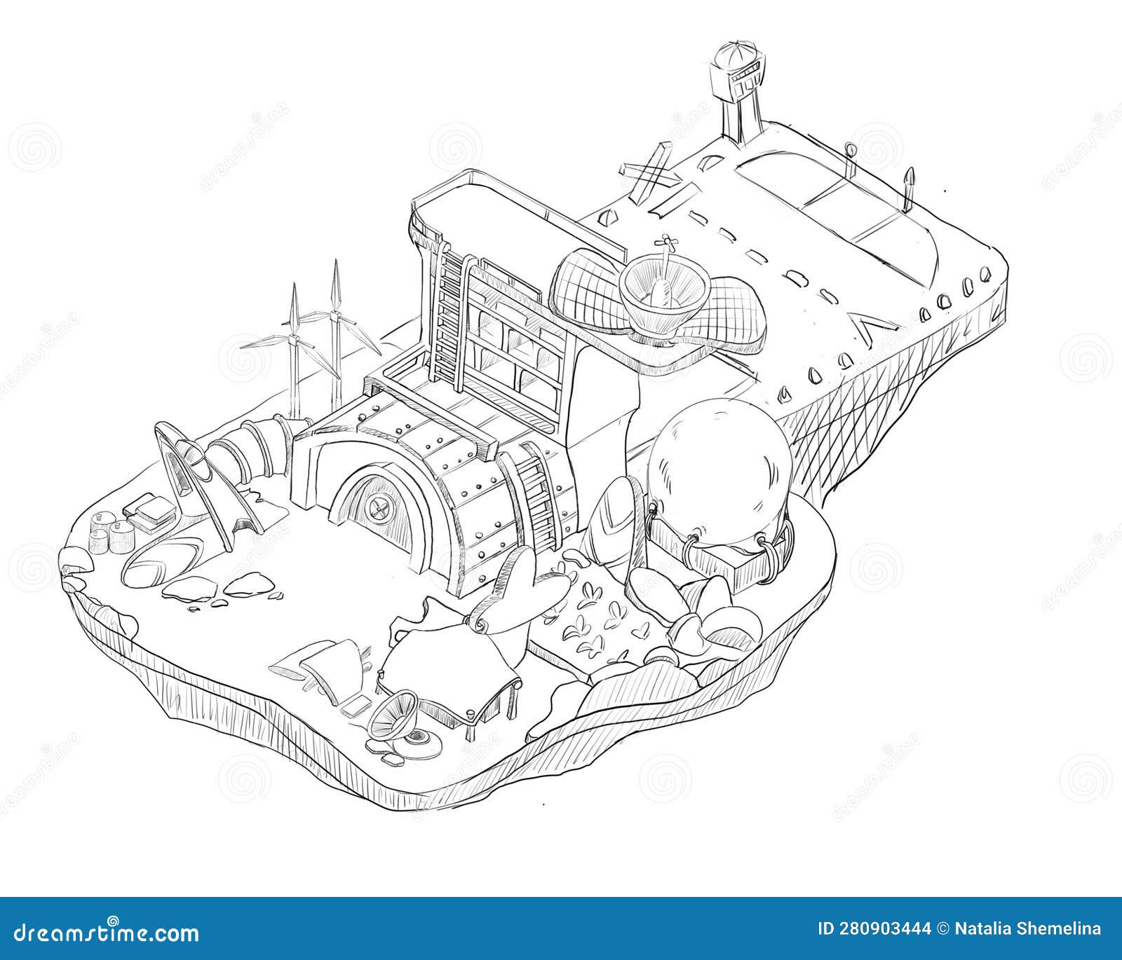 Crashed Astronaut Cartoon Vector | CartoonDealer.com #19131407