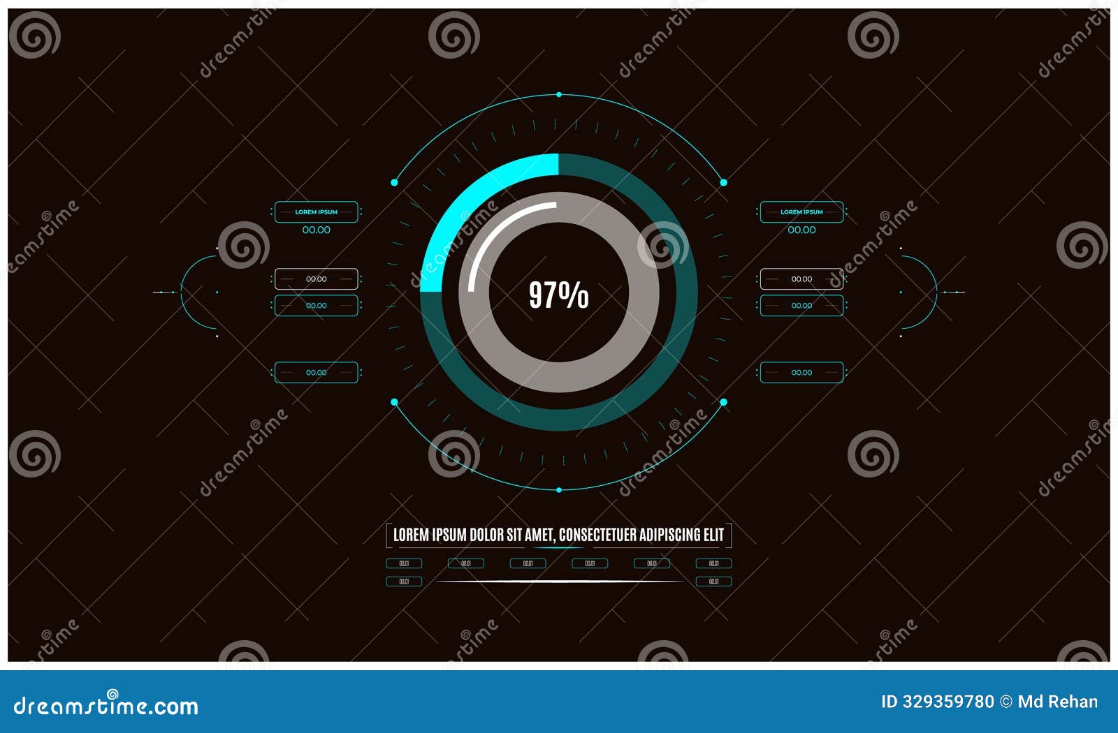 Sci Fi HUD Interface Templet Design Stock Vector - Illustration of ...