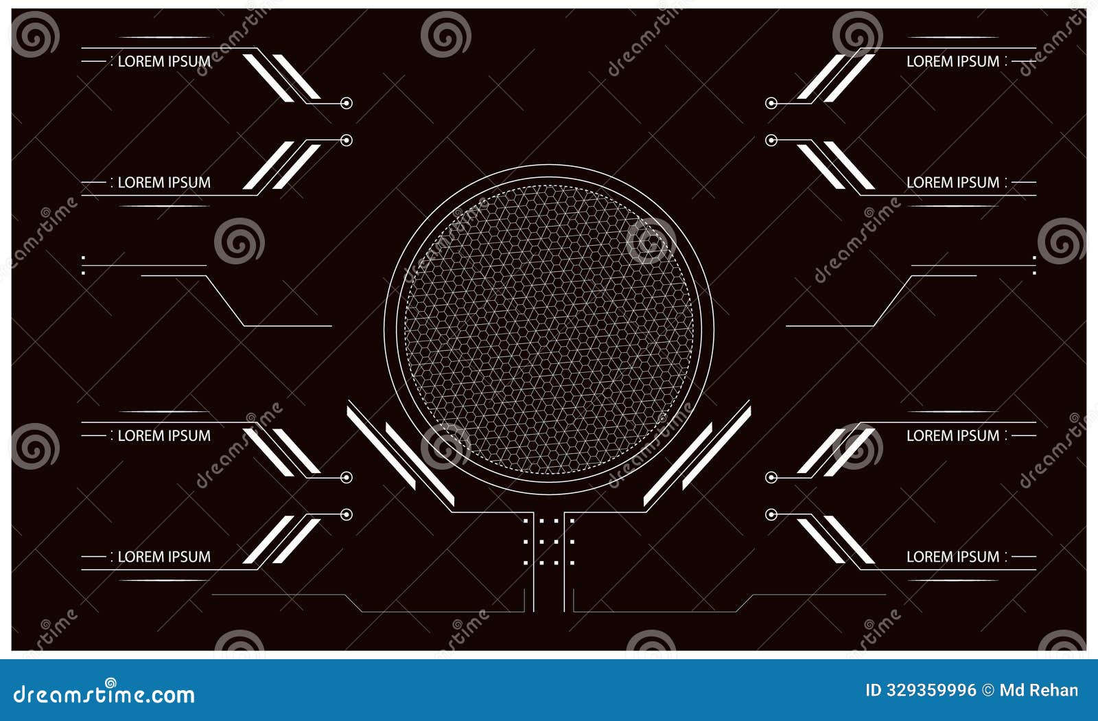Sci Fi HUD Interface Templet Design Stock Vector - Illustration of line ...