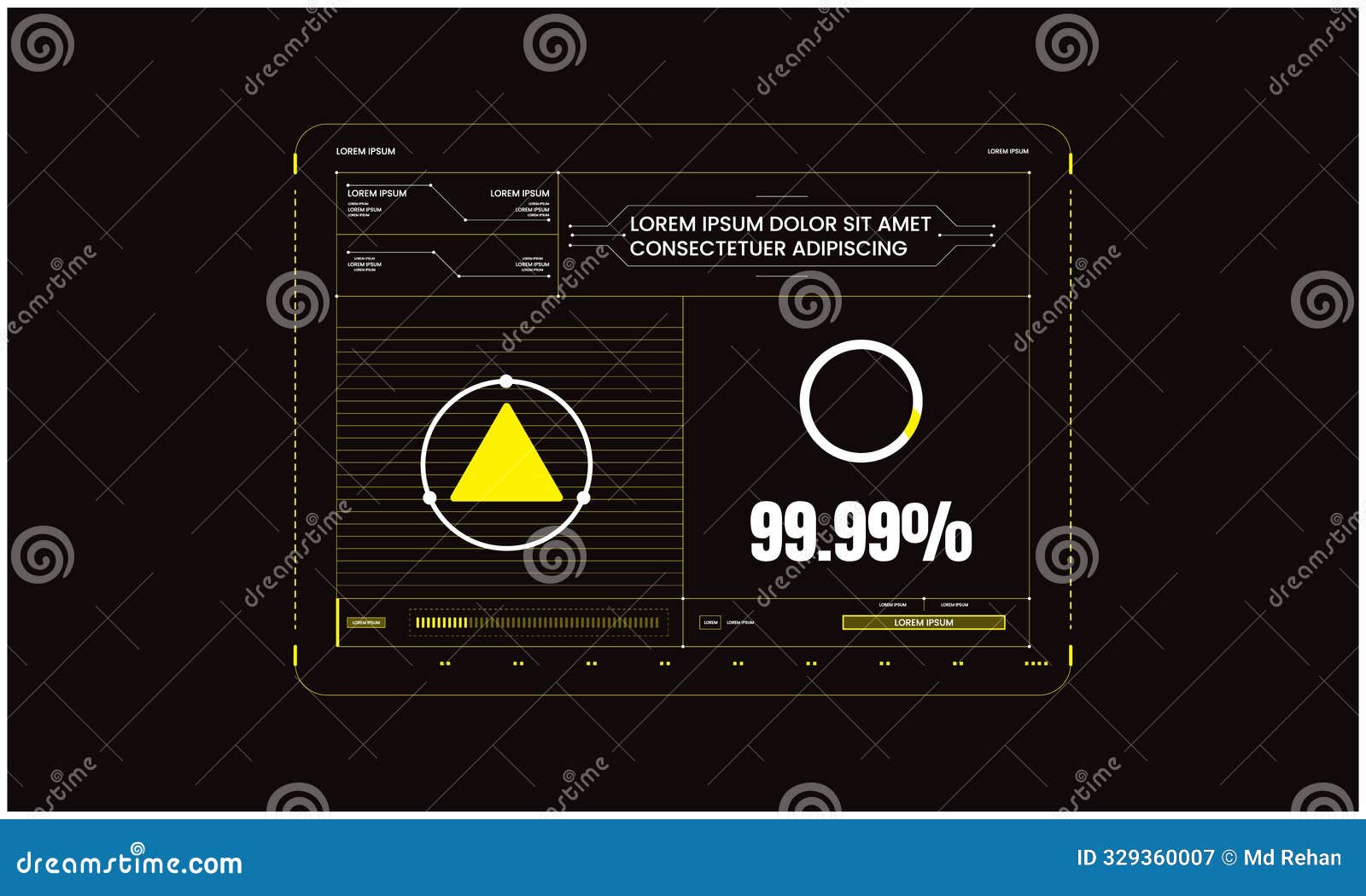 Sci Fi HUD Interface Templet Design Stock Vector - Illustration of ...