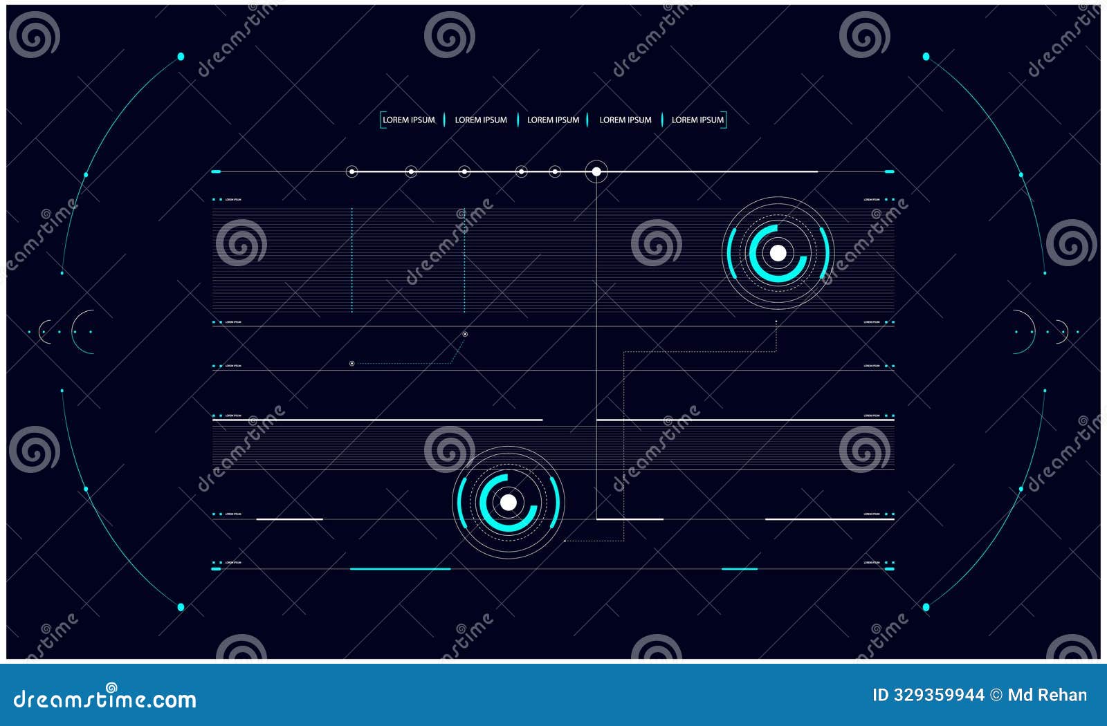 Sci Fi HUD Interface Templet Design Stock Vector - Illustration of ...