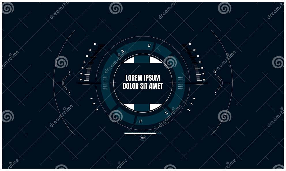 Sci Fi HUD Interface Templet Design Stock Vector - Illustration of line ...