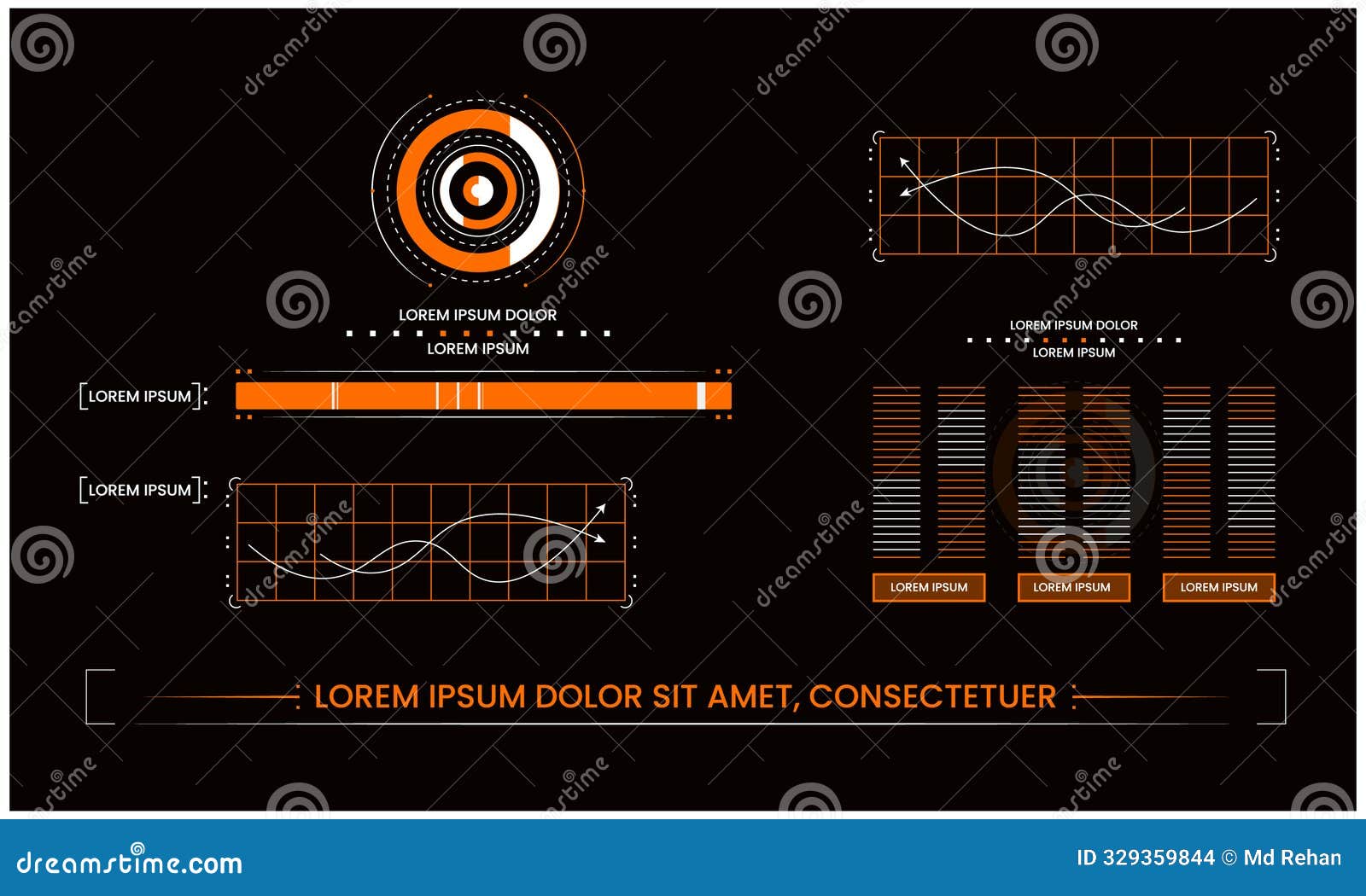 Sci Fi HUD Interface Templet Design Stock Vector - Illustration of ...