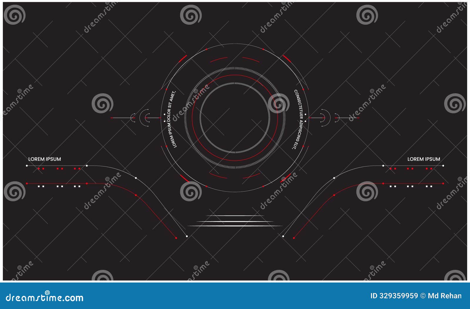 Sci Fi HUD Interface Templet Design Stock Vector - Illustration of ...