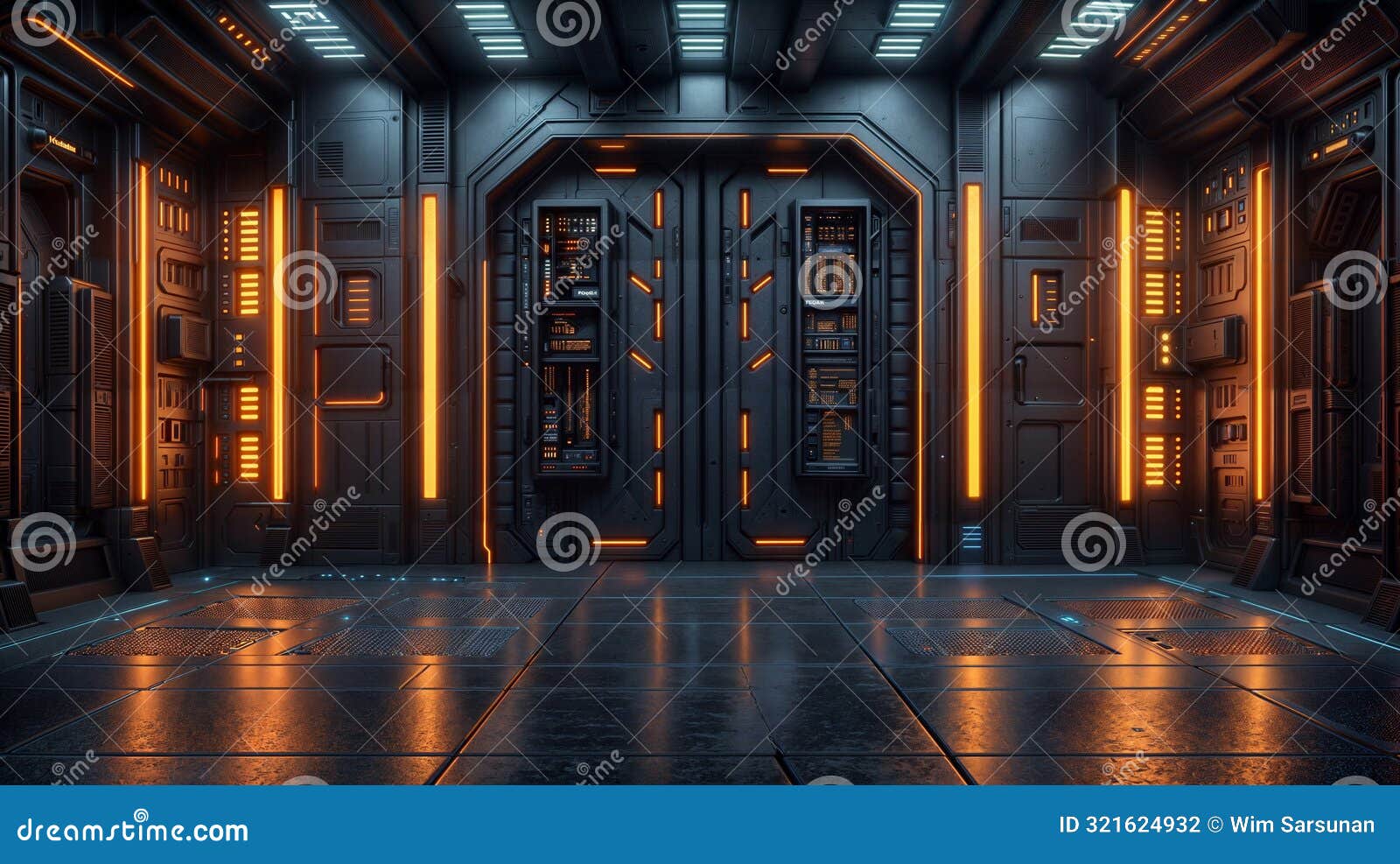 Sci Fi Inspired High Tech Wall and Gate with Digital Interfaces and ...