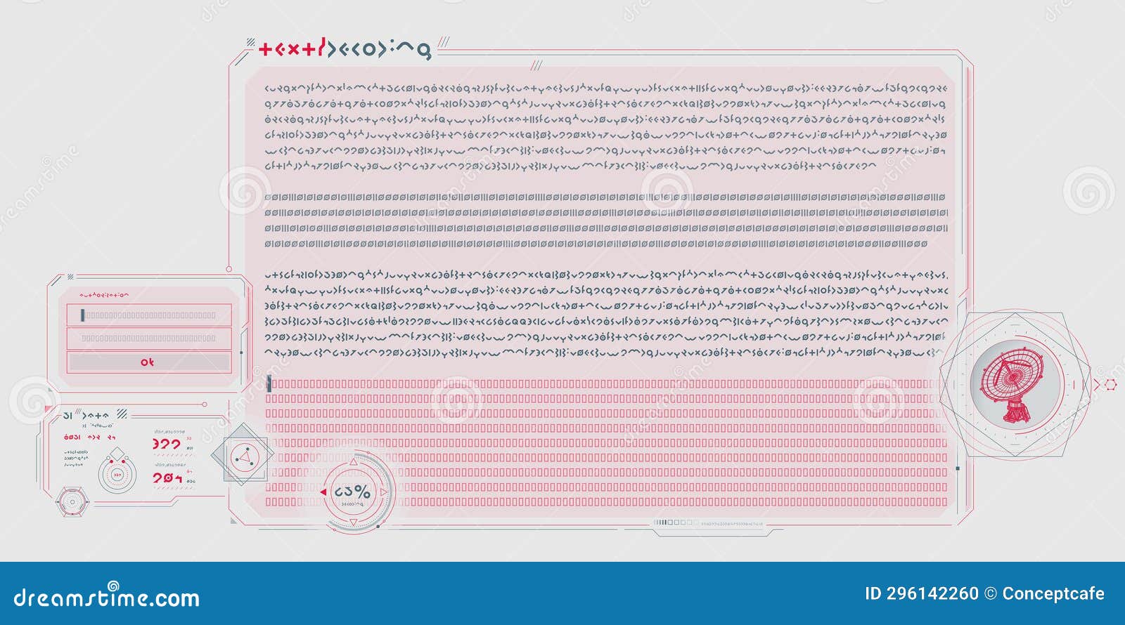Sci-fi Interface of Data Decoding Program. Stock Vector - Illustration ...