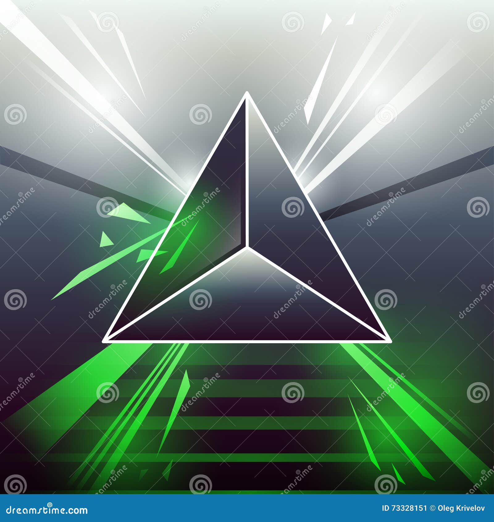 Sci-fi Laser Triangle Green Stock Vector - Illustration of retro, green ...
