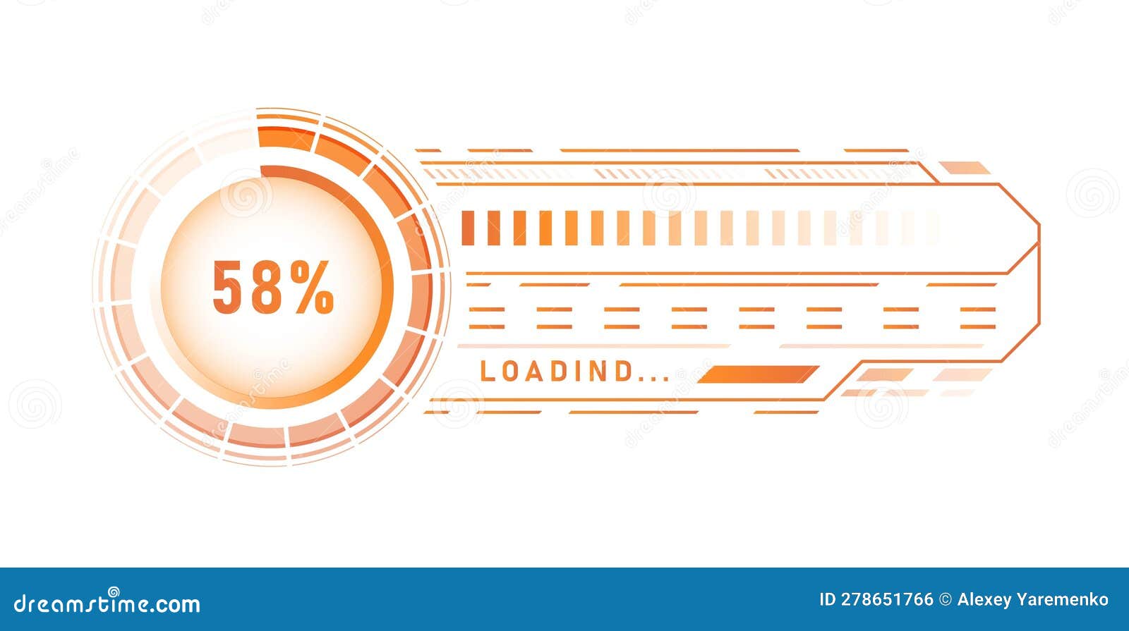 Sci fi loading bar stock vector. Illustration of border - 278651766