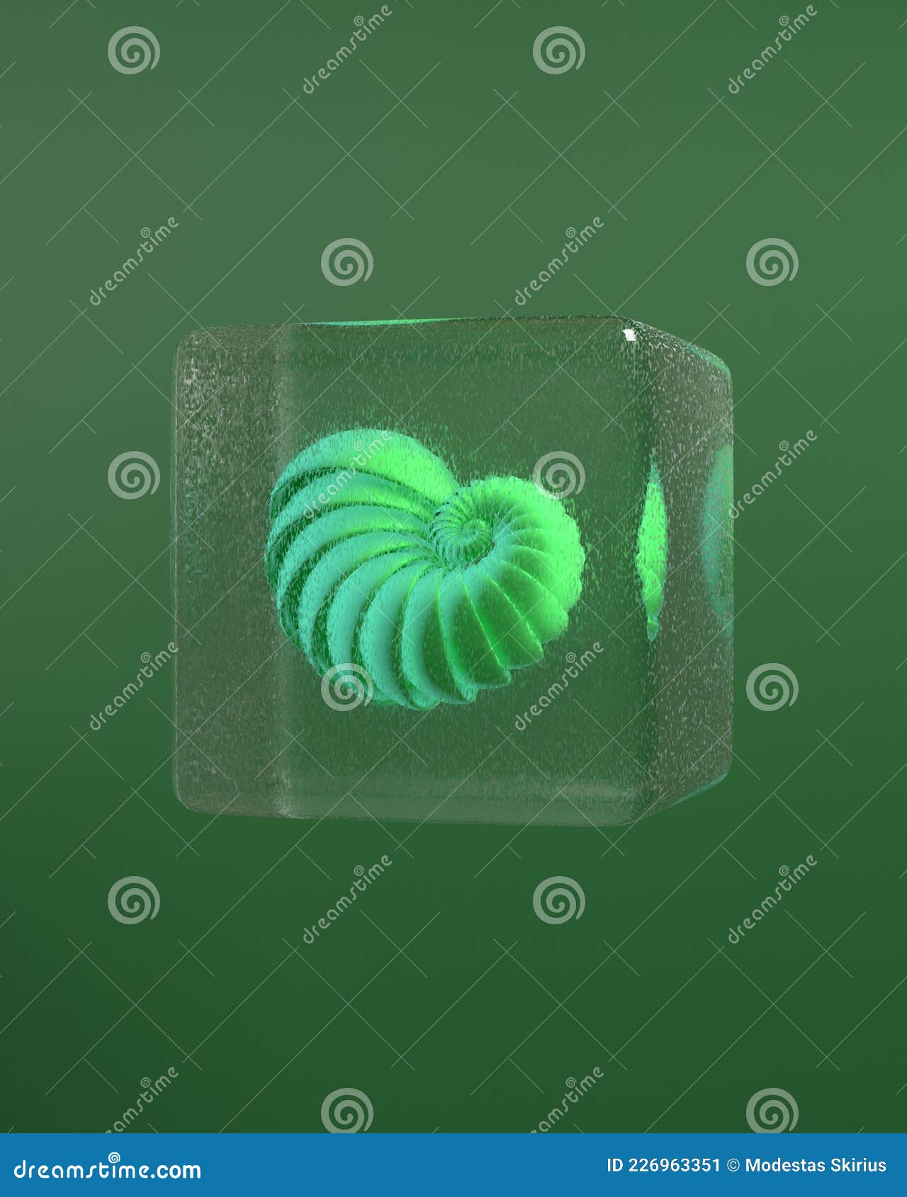 Sci-fi Looking Medusa in a Glass Cube Stock Illustration - Illustration ...