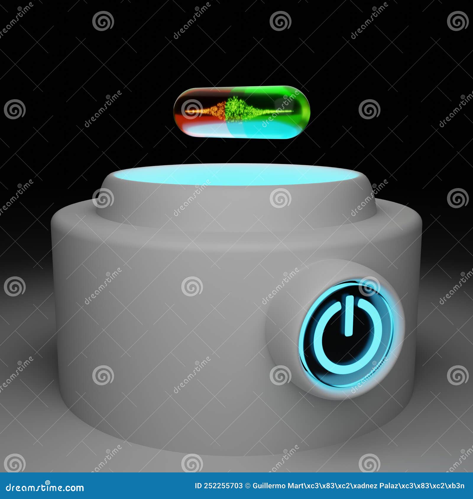 Sci-fi Machine Programming a Nanobot Capsule Stock Illustration ...