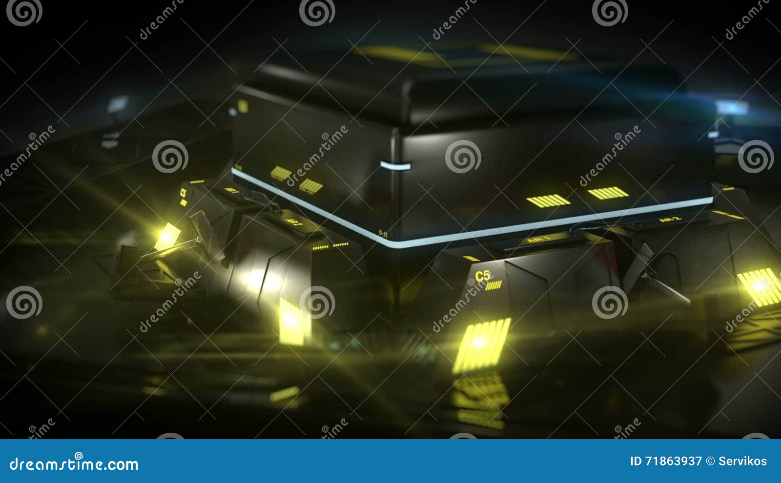 Sci-Fi machine. version 1 stock video. Video of lamp - 71863937