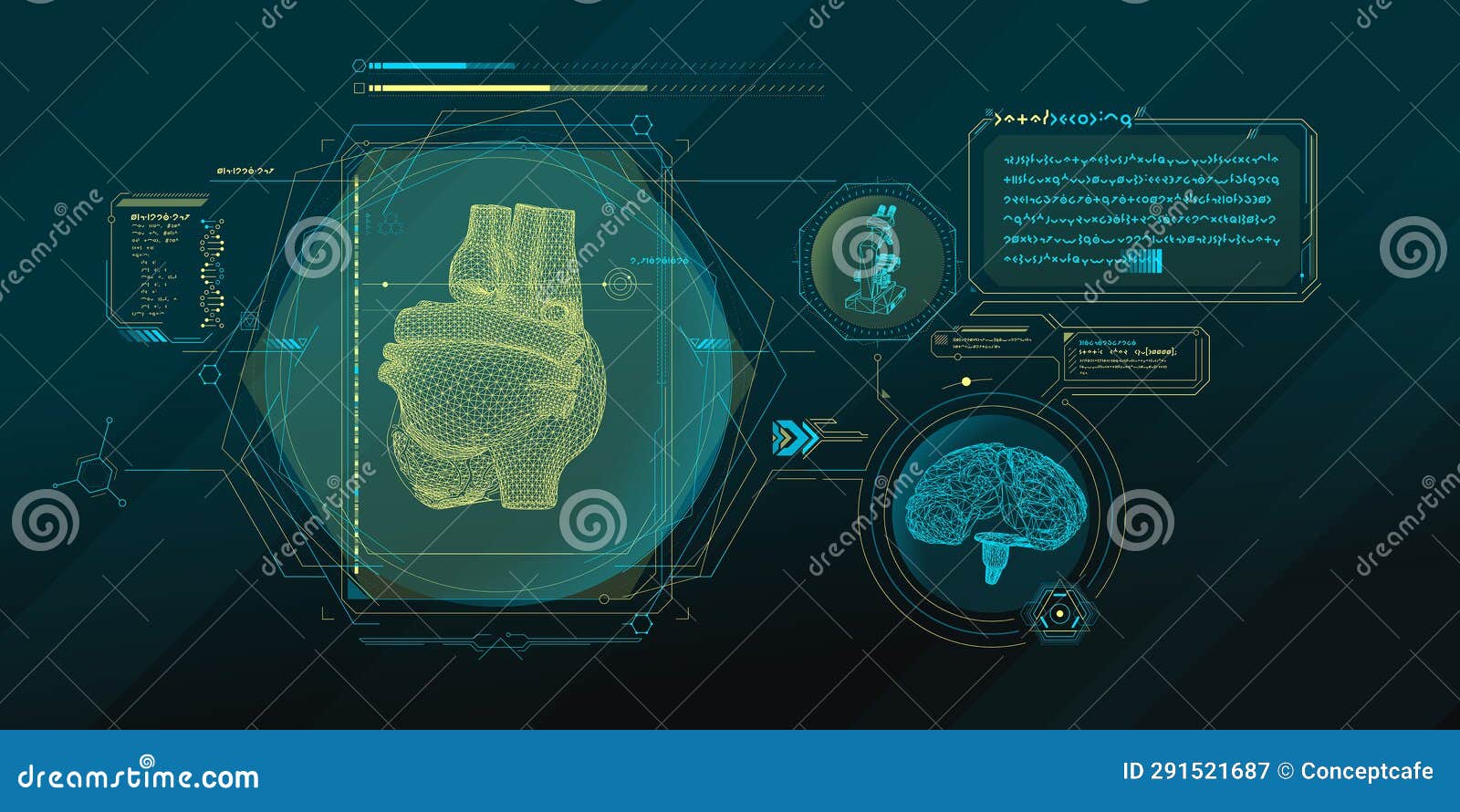 Sci-fi Medical Research Program Interface. Stock Vector - Illustration ...