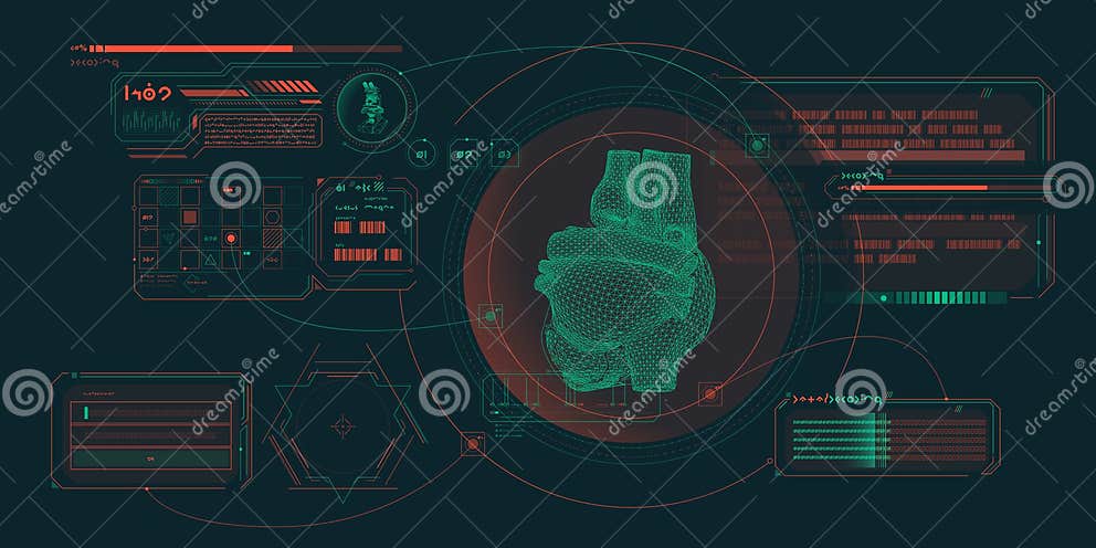 Sci-fi Medical Research Program Interface. Stock Vector - Illustration ...