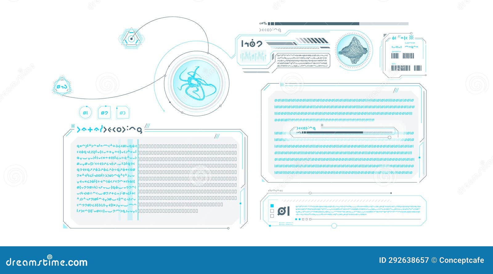 Sci-fi Medical Research Program Interface. Stock Vector - Illustration ...