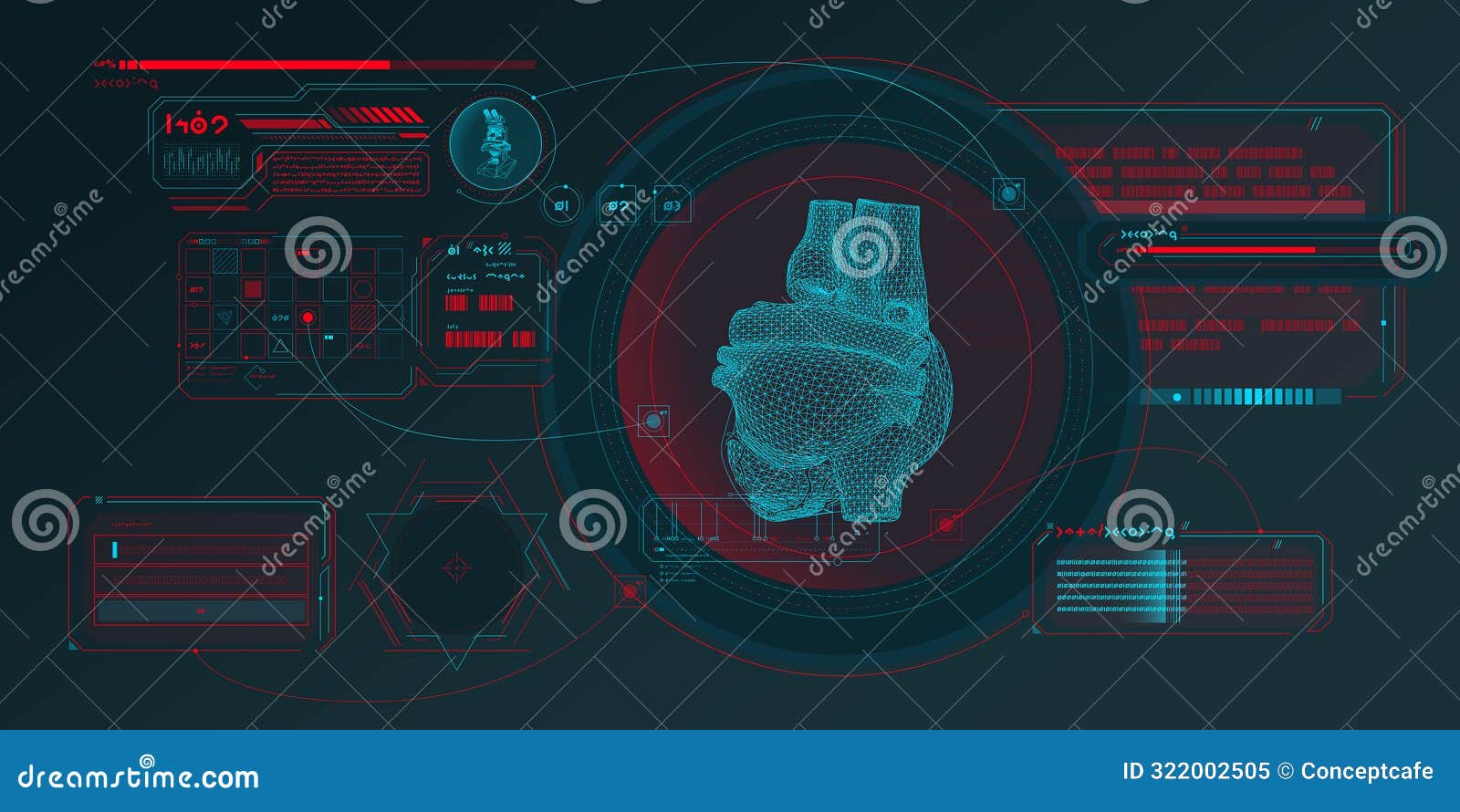 Sci-fi Medical Research Program Interface. Stock Vector - Illustration ...