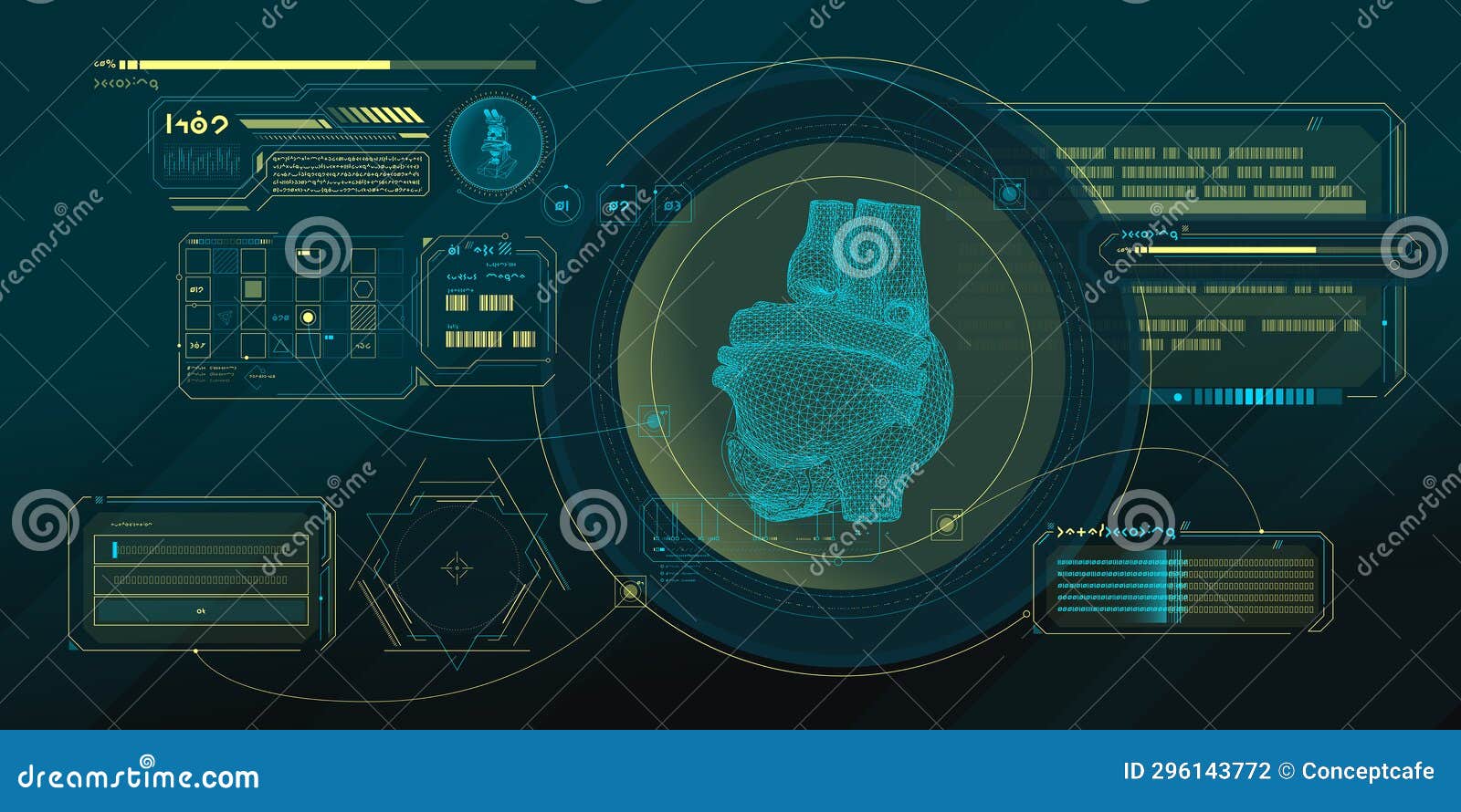 Sci-fi Medical Research Program Interface. Stock Vector - Illustration ...