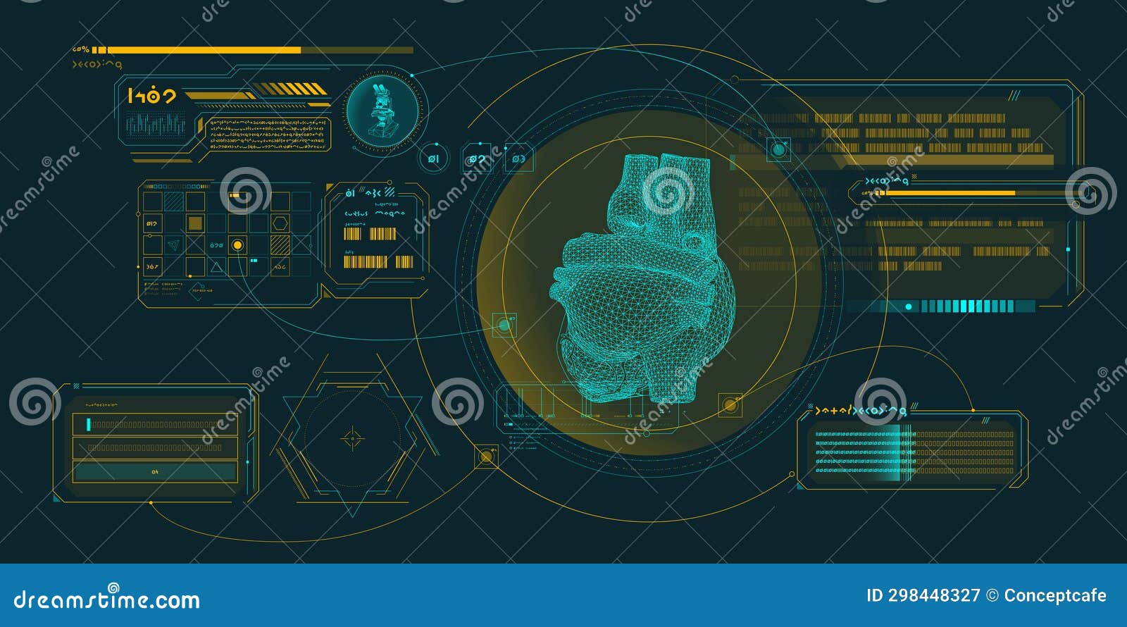 Sci-fi Medical Research Program Interface. Stock Vector - Illustration ...