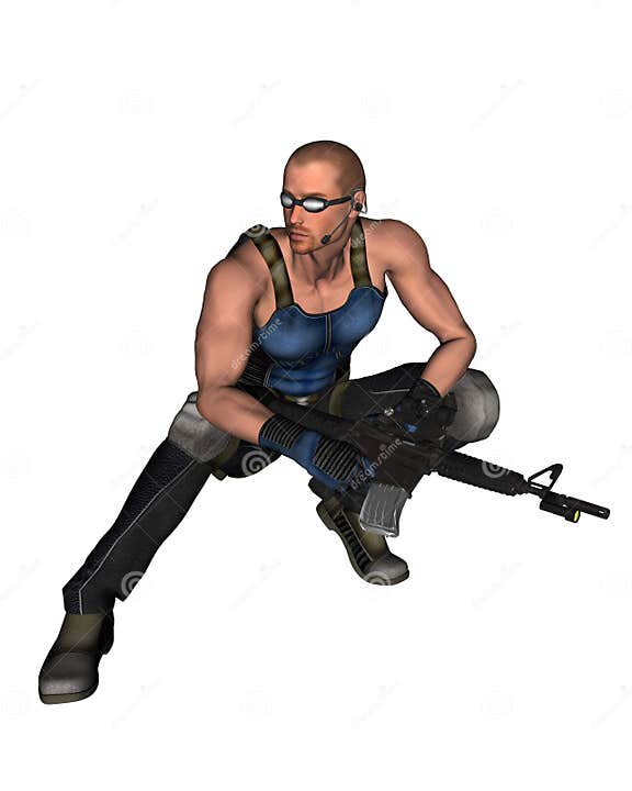 Sci-Fi Mercenary - 2 stock illustration. Illustration of goatee - 5358237