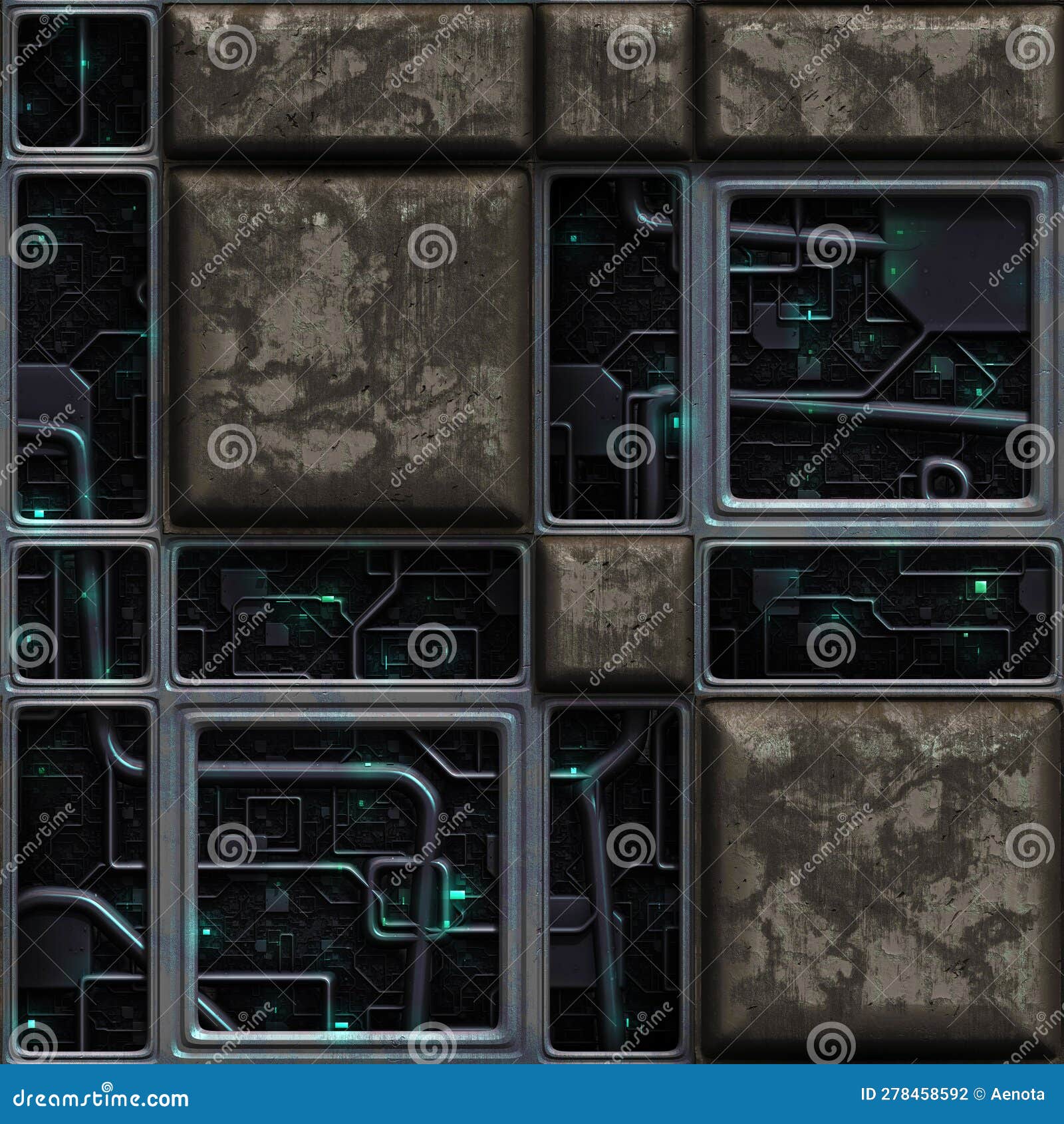 Sci-fi Metal Background stock illustration. Illustration of garniture ...