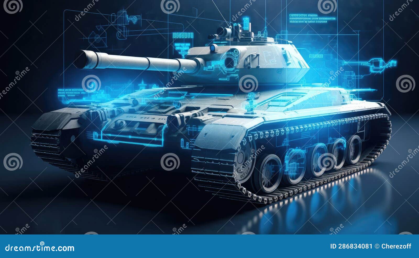 Sci-Fi Military Tank stock illustration. Illustration of future - 286834081