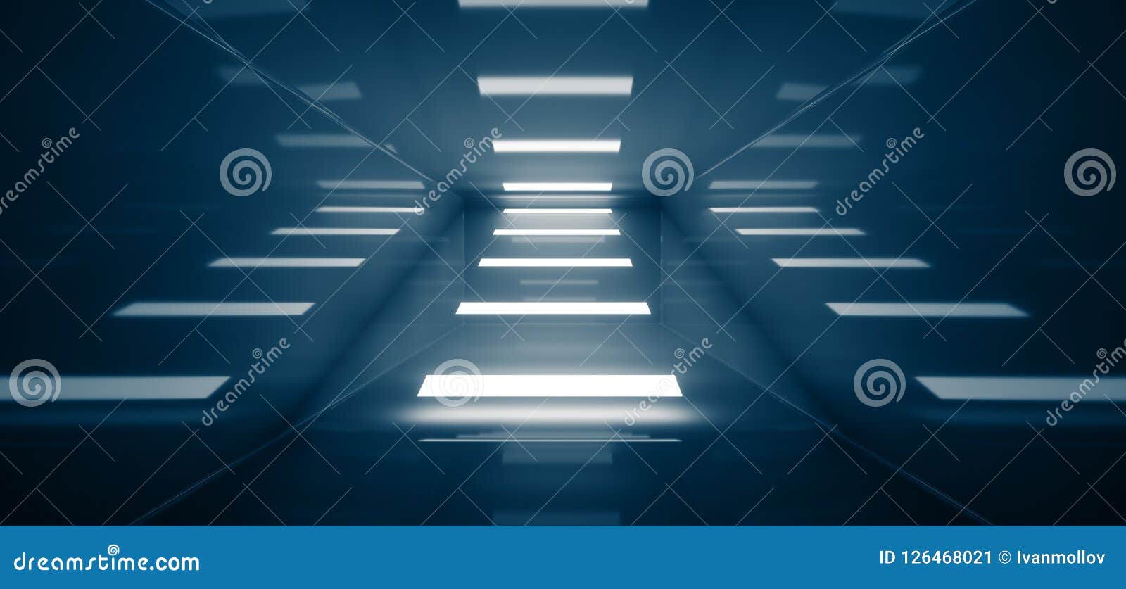 Sci-Fi Modern Dark Empty Clean Reflective Room with Bunch Ice Bl Stock ...