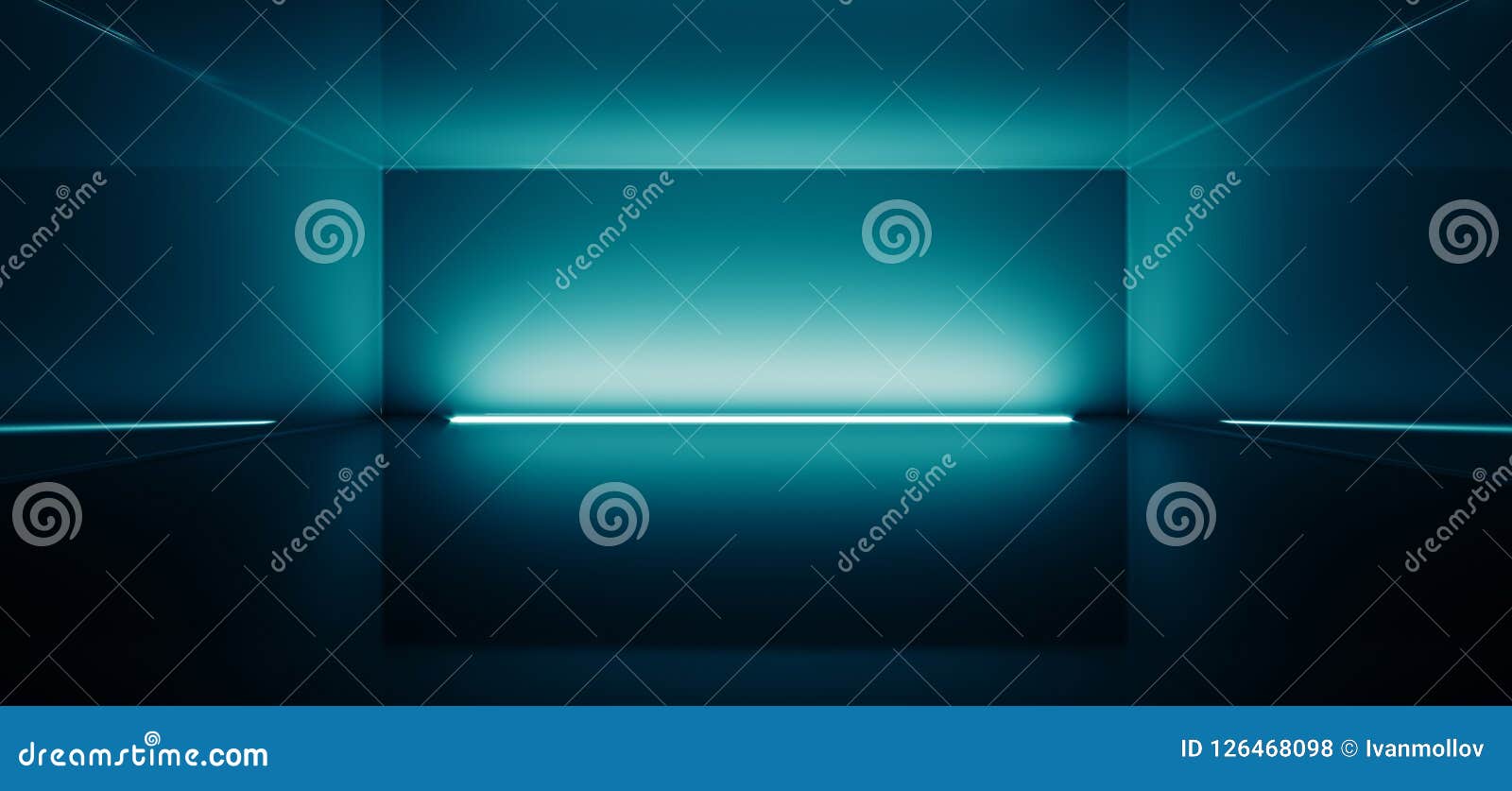 Sci-Fi Modern Dark Empty Clean Reflective Room with Bunch Ice Bl Stock ...