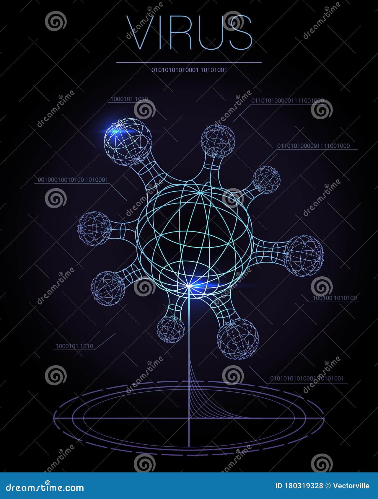 Sci Fi Molecule Shape Interface Screen Futuristic HUD Bar of the Space ...