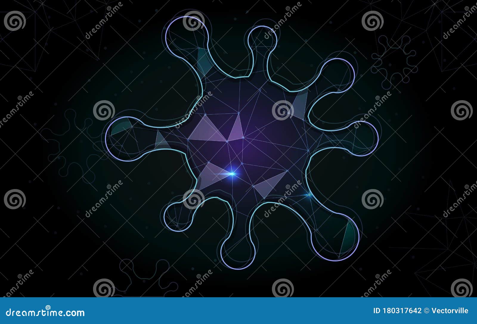 Sci Fi Molecule Shape Interface Screen Futuristic HUD Bar of the Space ...