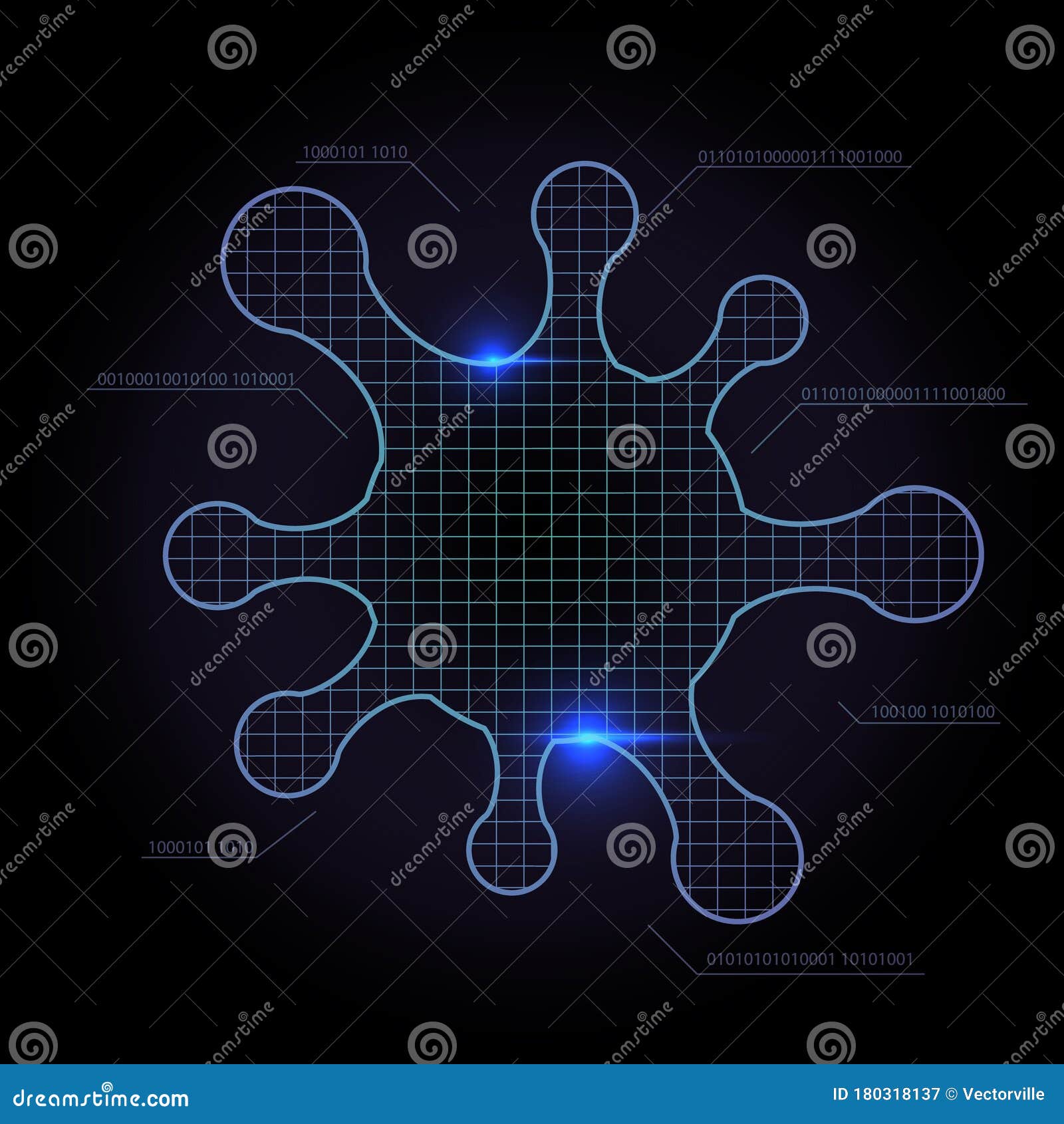 Sci Fi Molecule Shape Interface Screen Futuristic HUD Bar of the Space ...