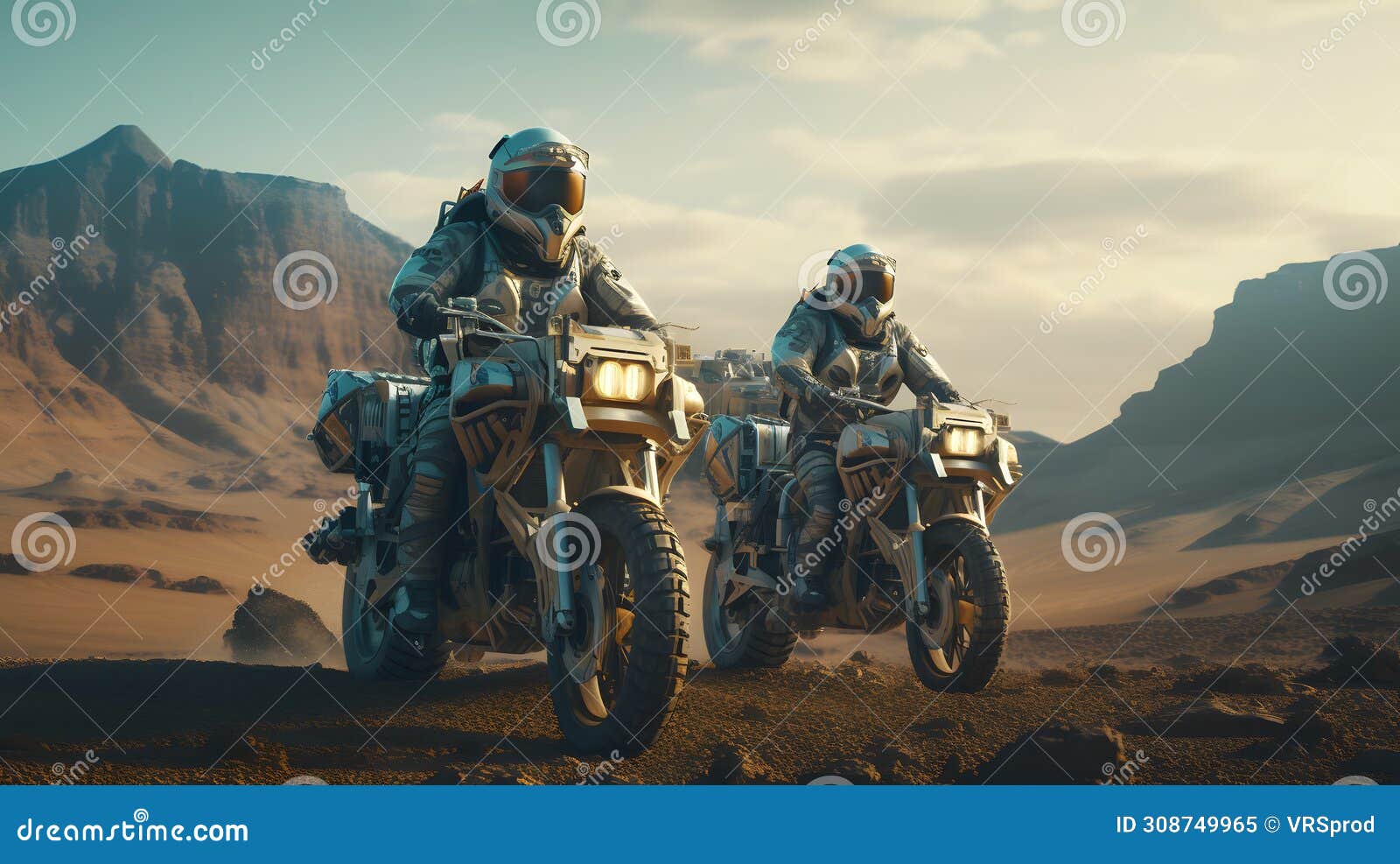 Sci-Fi Motorcycle Exploration Stock Image - Image of terrain ...
