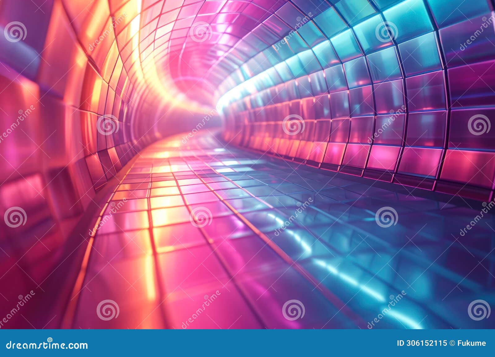 Sci Fi Multi Colored Tunnel Illuminated by Led Glow Stock Image - Image ...