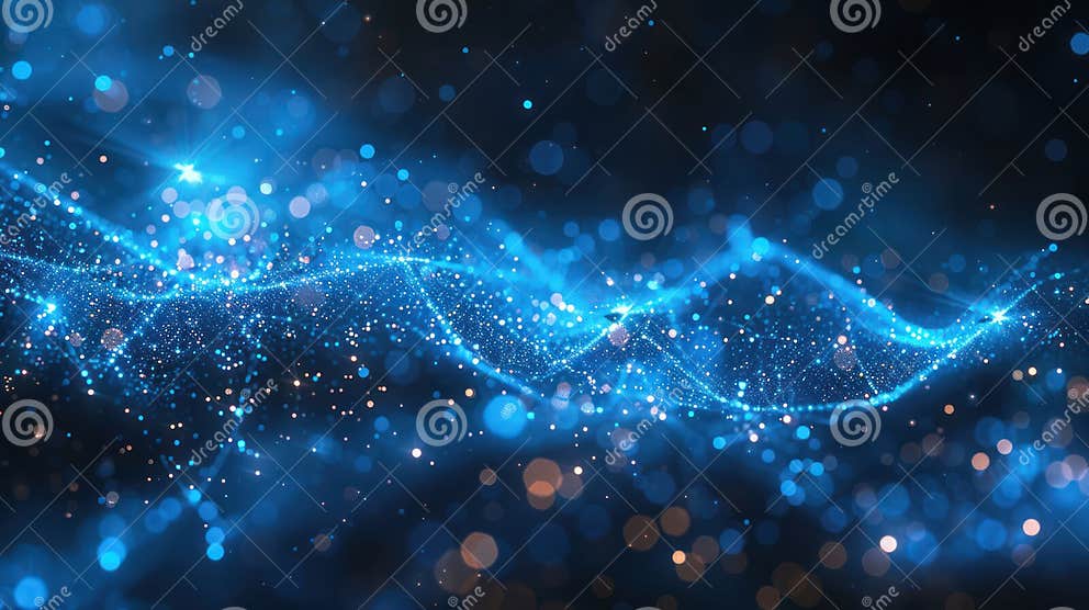 Sci-Fi Network Grid with Blue Abstract Background and AI Generated Data ...