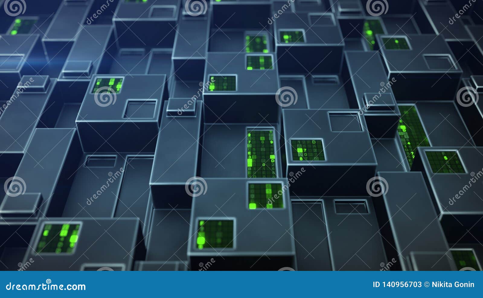 Sci-fi Panel with Hexadecimal Code 3D Render Illustration Stock ...